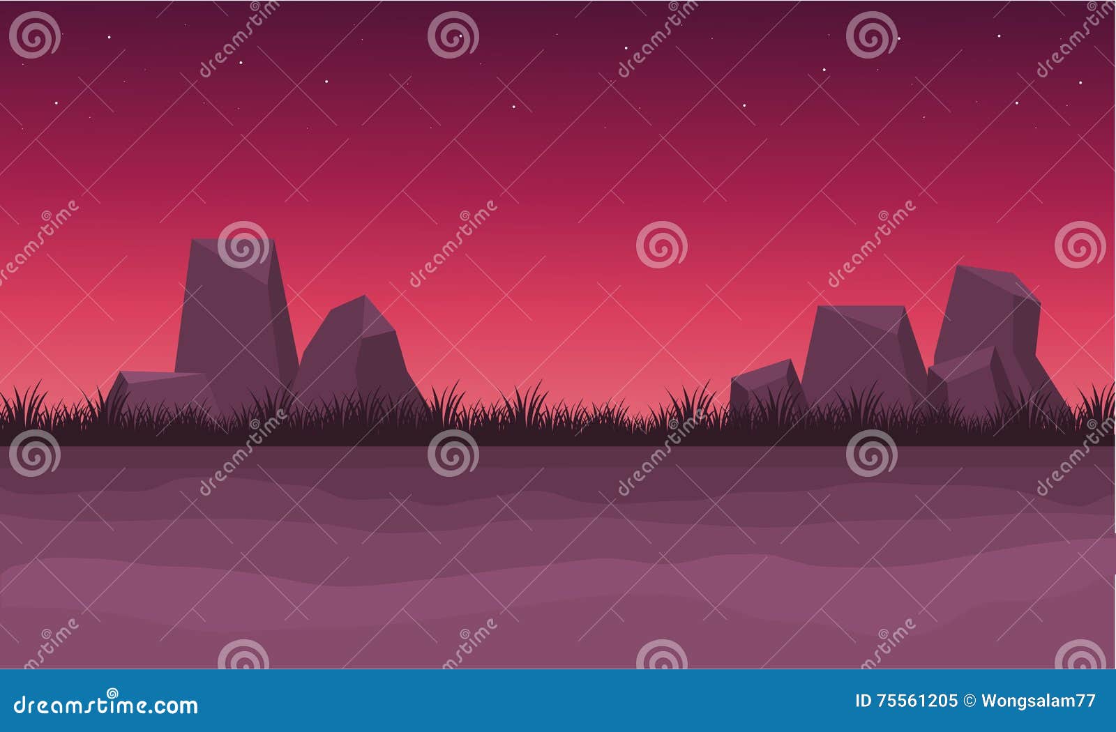 Landscape Rock in Fields Backgrounds Stock Vector - Illustration of ...