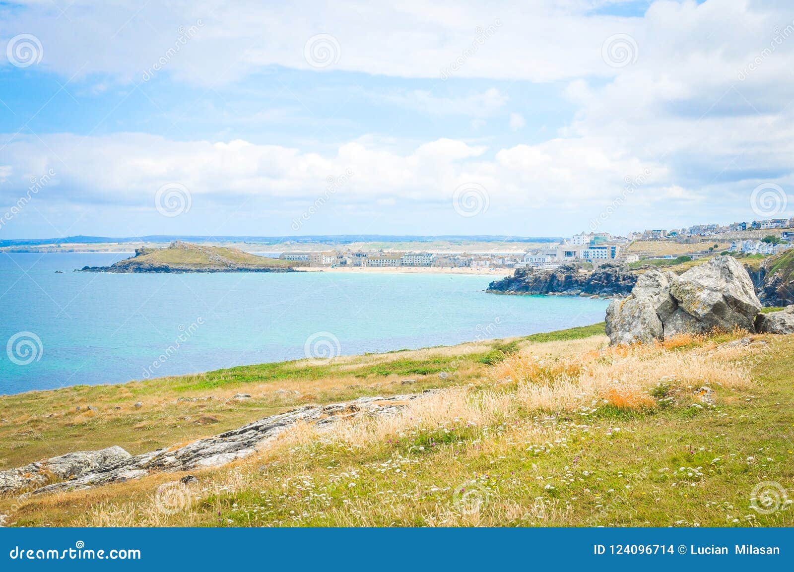 Landscape in Cornwall, England Stock Photo - Image of beach, landscape ...