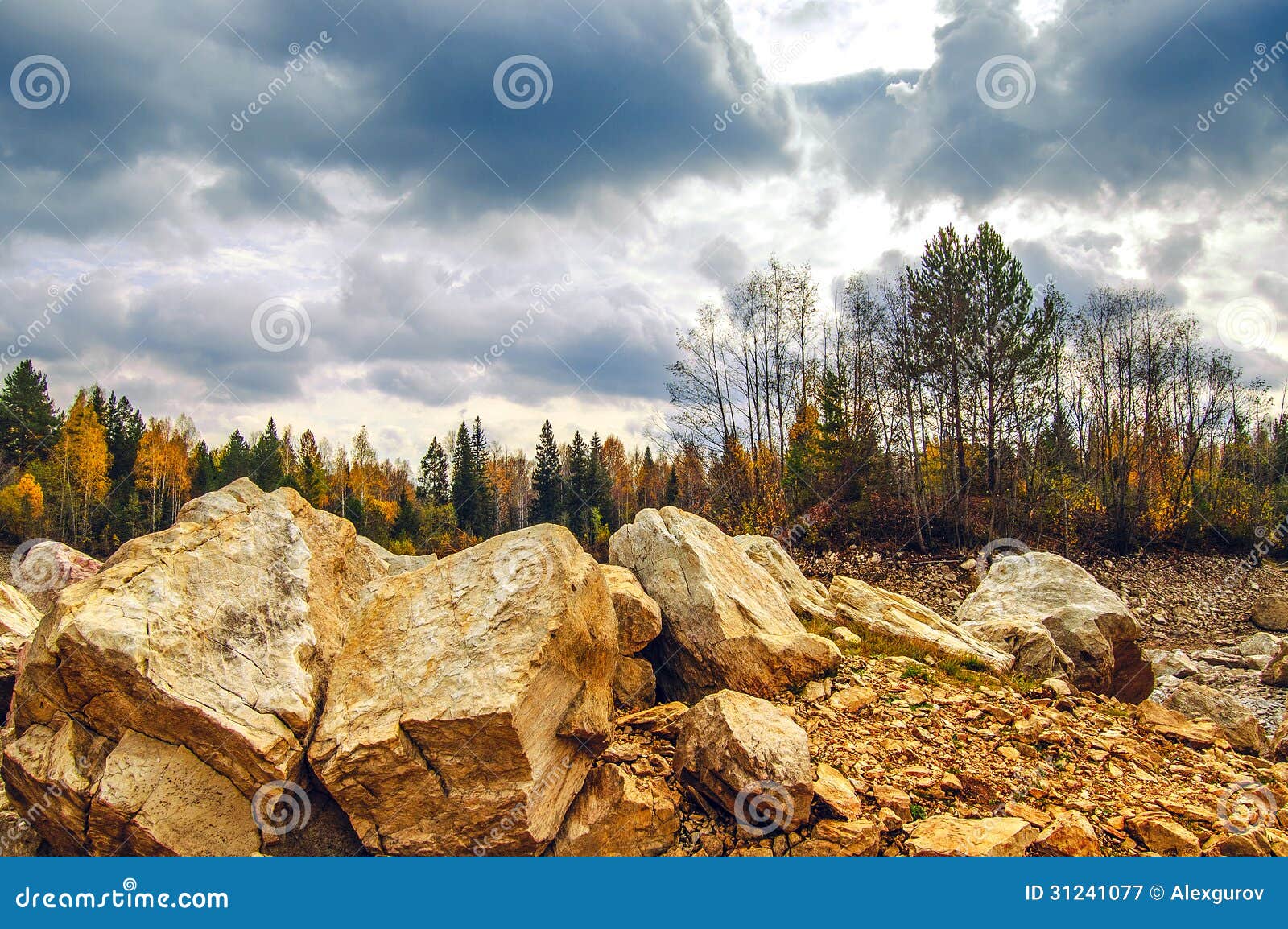 Landscape with Rocks in the Foreground Stock Image - Image of scenics ...