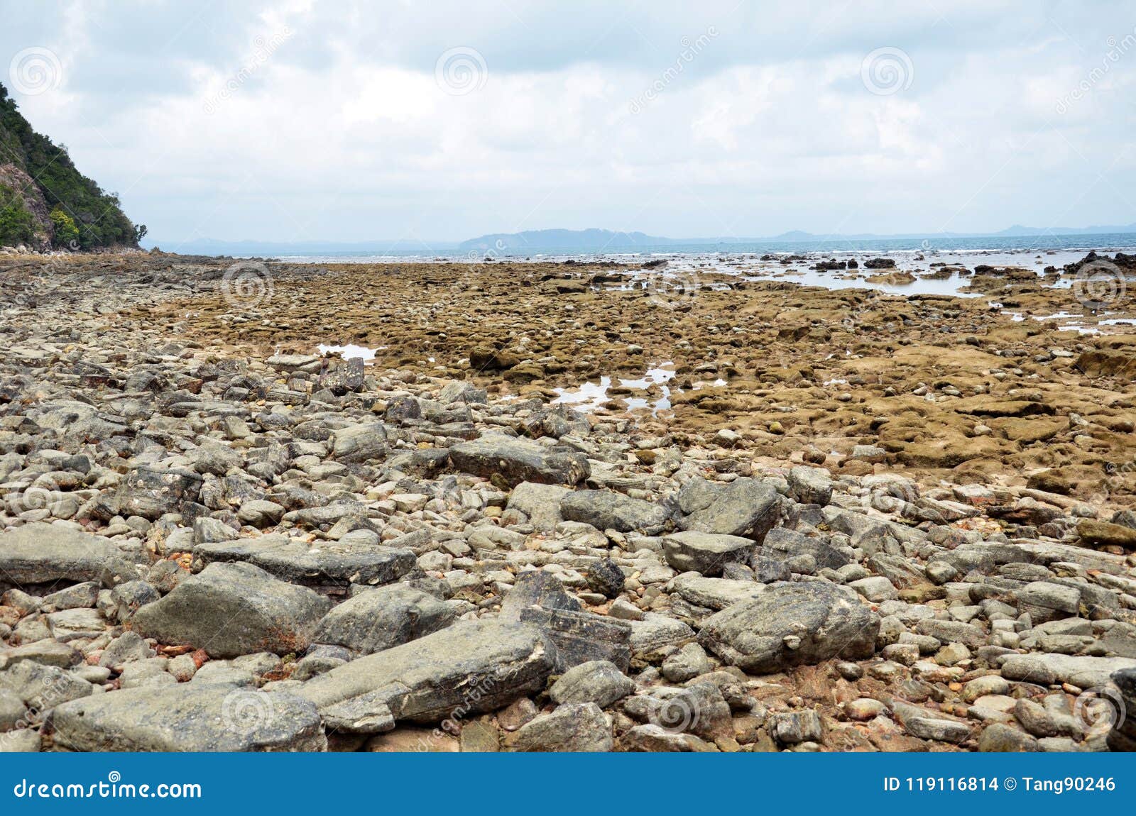 Landscape of rocky beach stock photo. Image of travel - 119116814