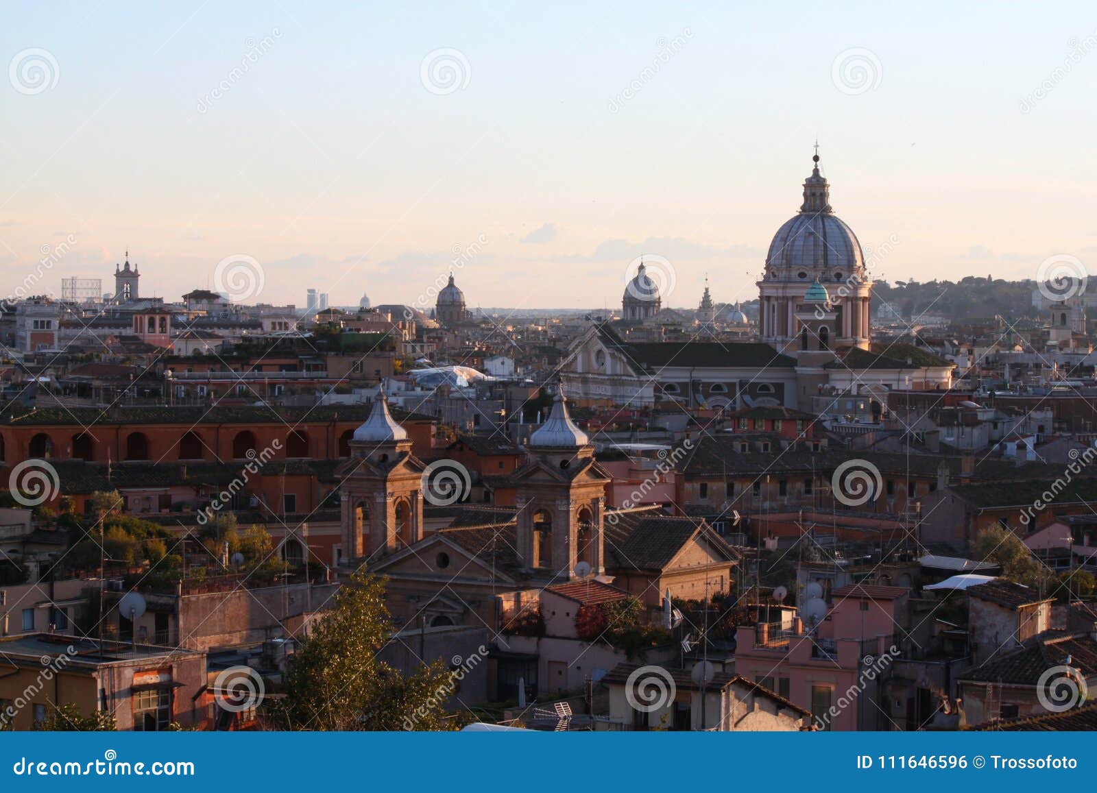 Landscape of rome stock photo. Image of cathedral, center - 111646596