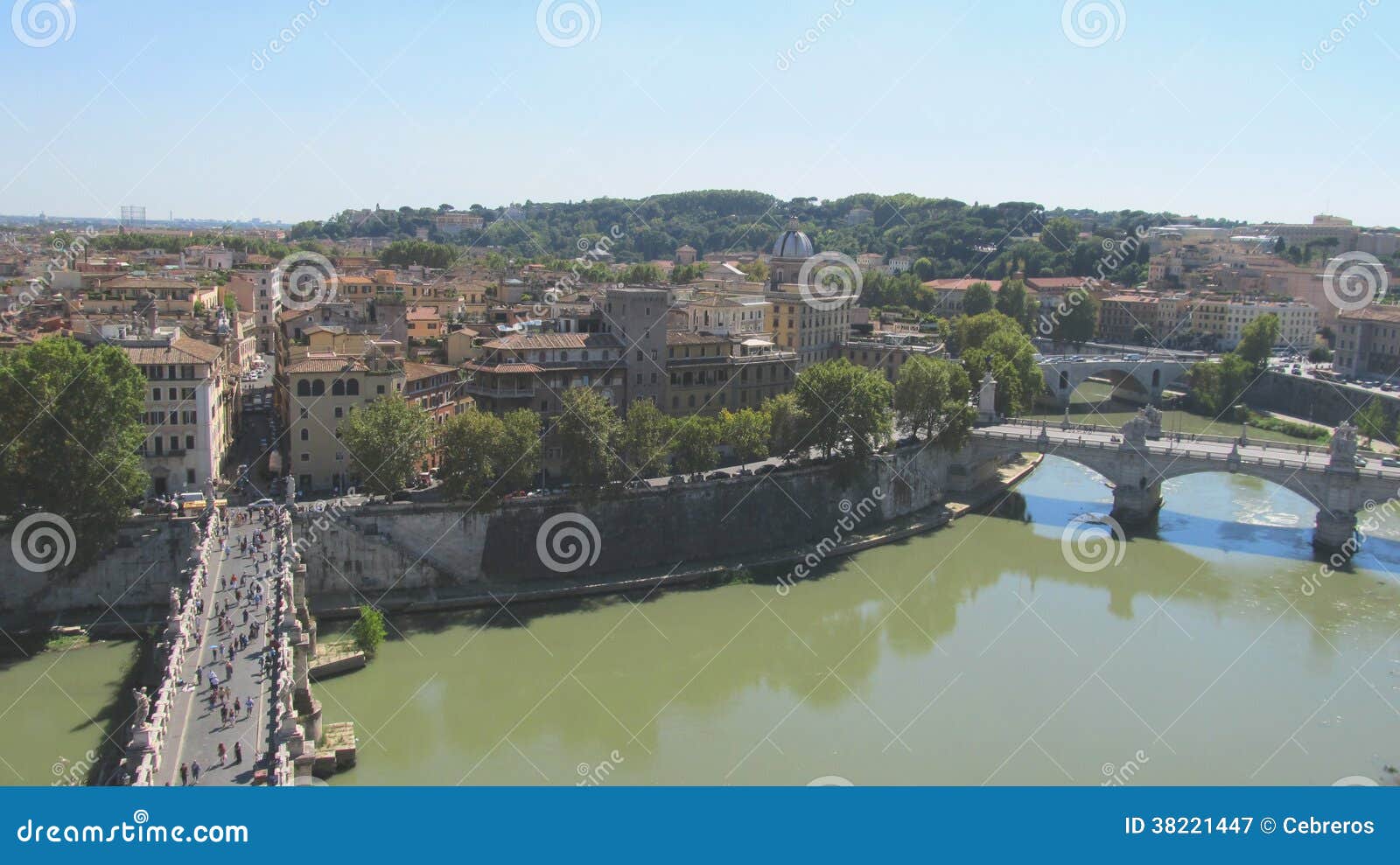 Landscape of Rome with the Tiber River Stock Image - Image of river ...