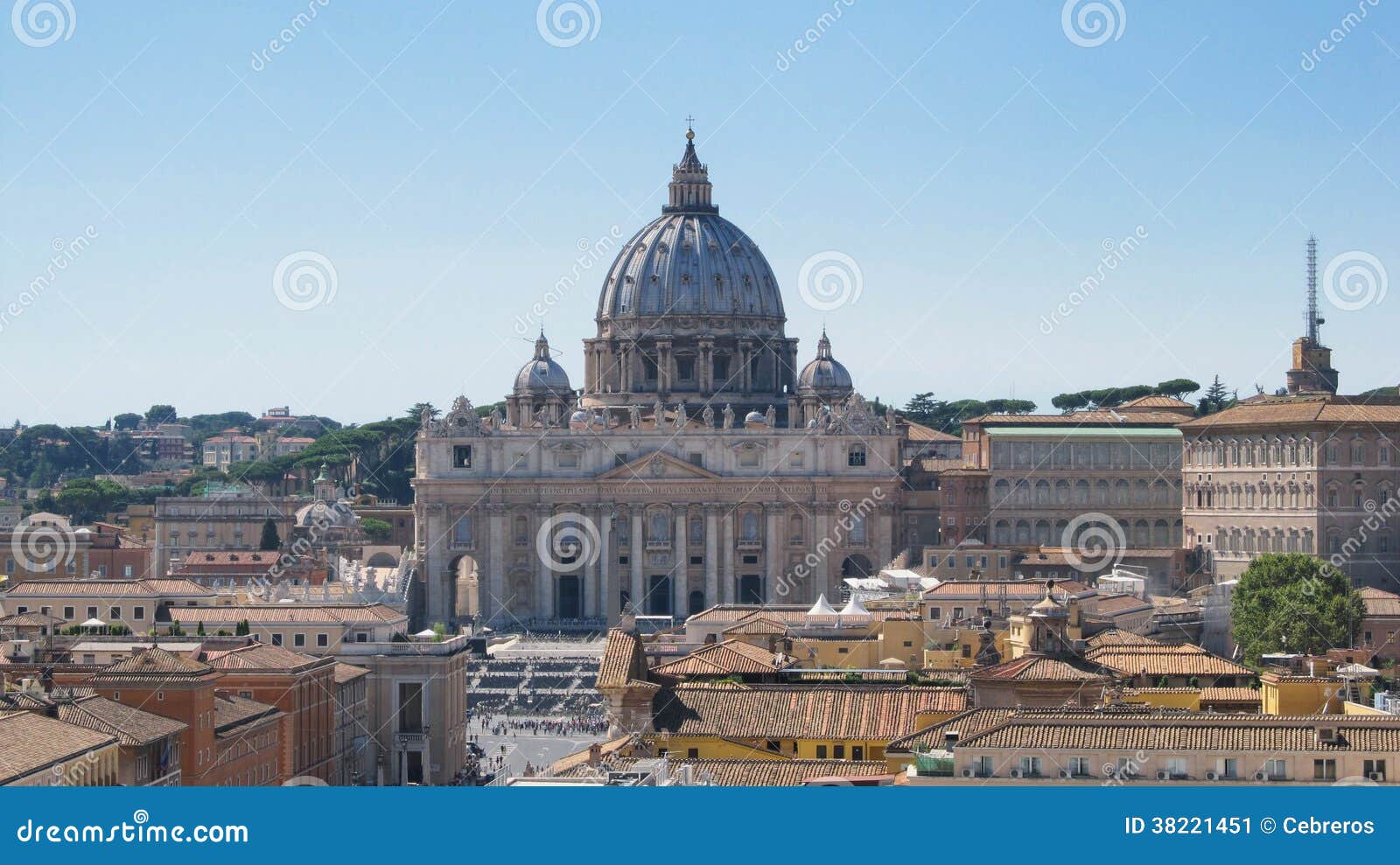 Landscape of Rome with the Vatican Stock Image - Image of church ...