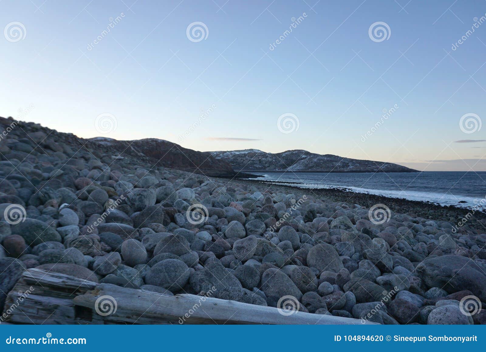 Landscape of Round Shape Rocks Beach in Terriberka Stock Photo - Image ...