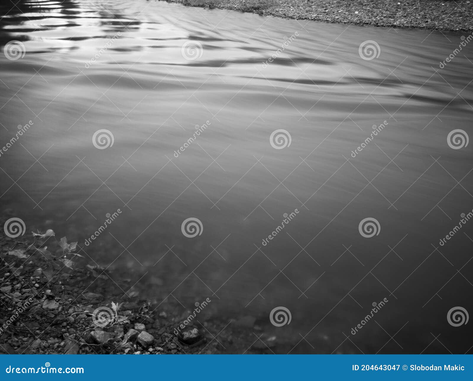 Landscape with Rushing Fast Water Stream with Abstract Pattern on ...