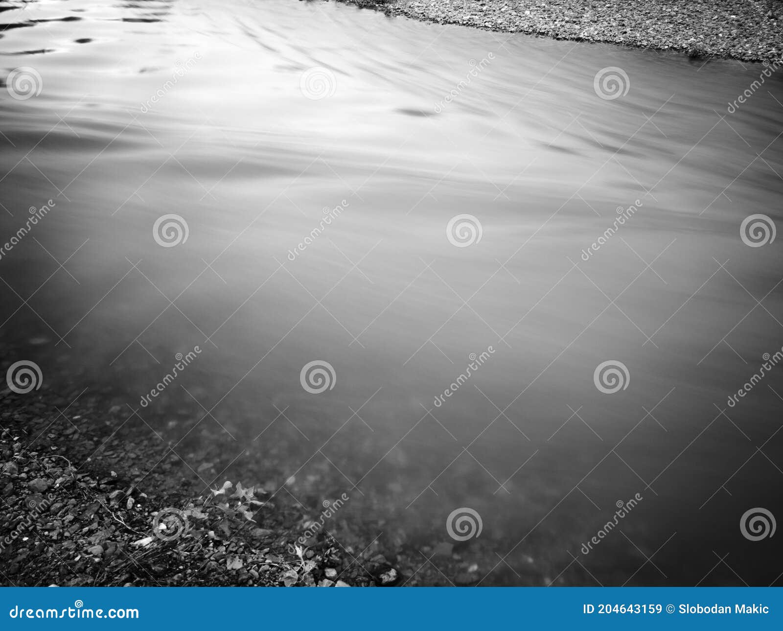 Landscape with Rushing Fast Water Stream with Abstract Pattern on ...