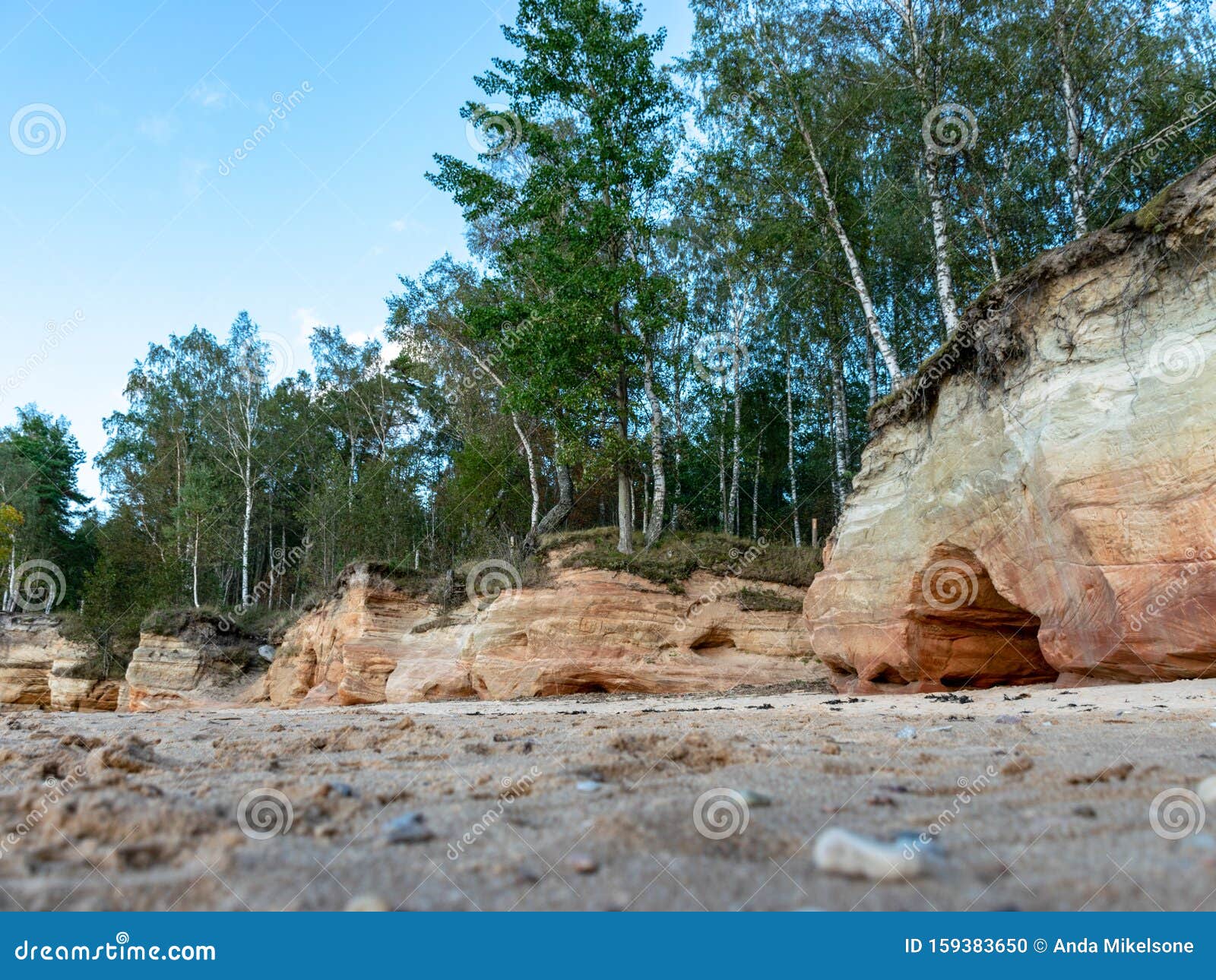 Landscape with Sandstone Cliff, Interesting Sand Structure and ...