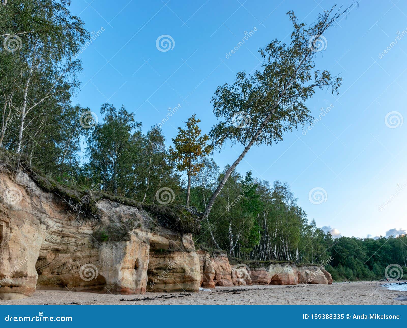 Landscape with Sandstone Cliff, Interesting Sand Structure and ...