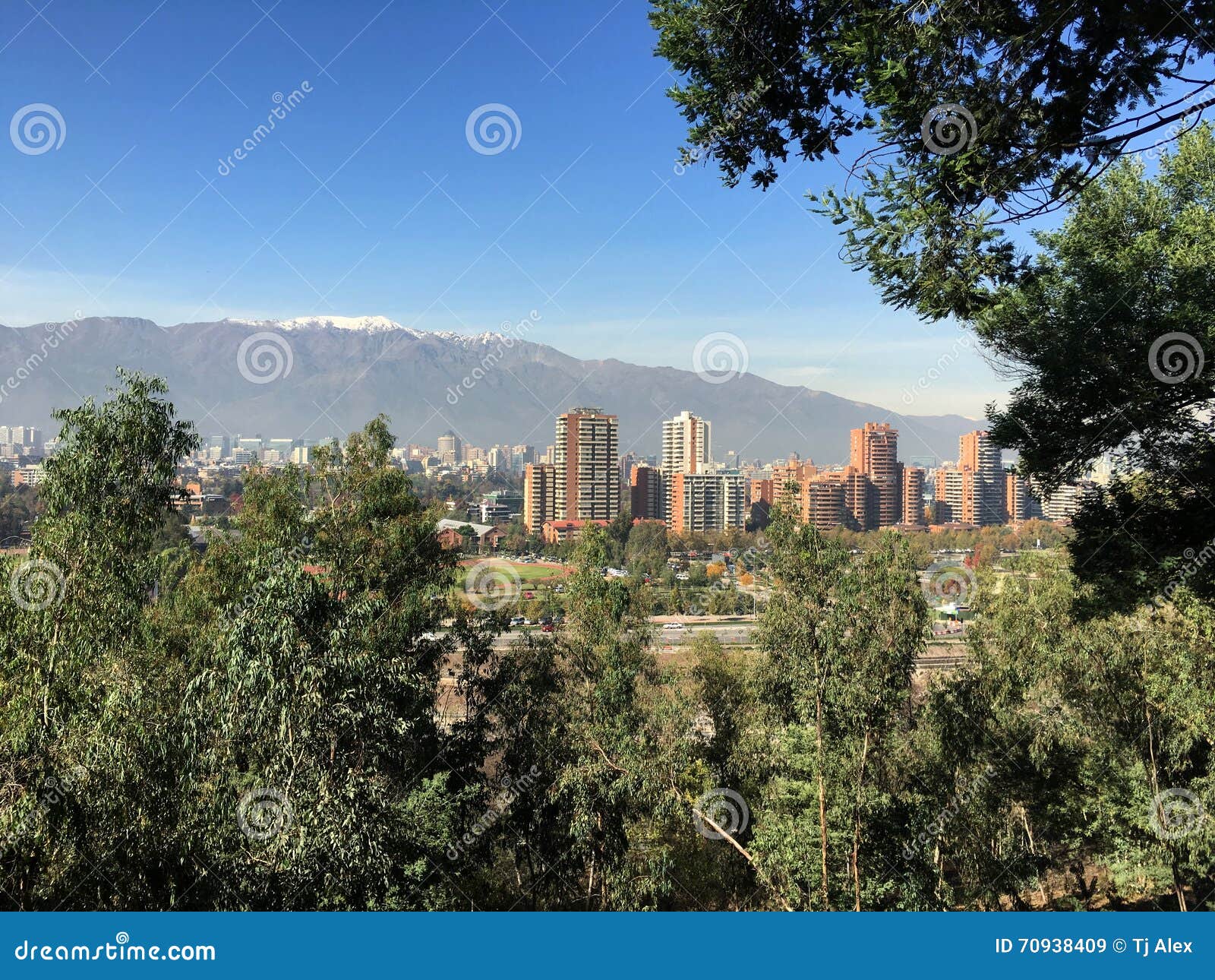 Landscape in Santiago Chile Stock Image - Image of mountains, trees ...