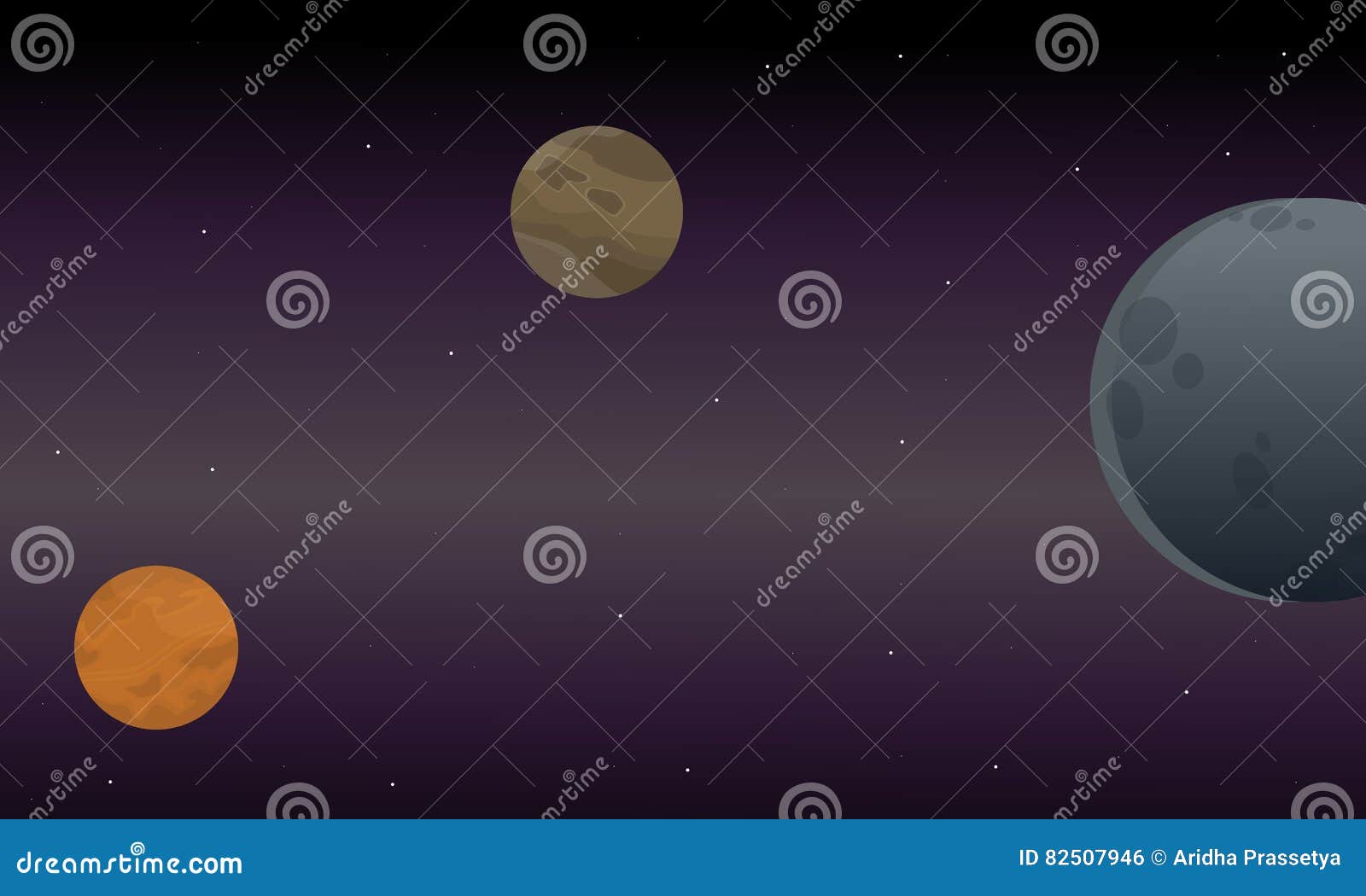 Landscape of Scape with Planets Stock Vector - Illustration of planet ...