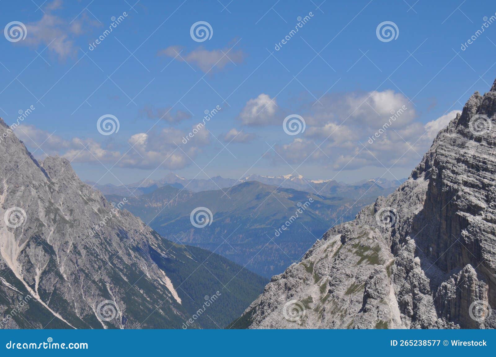 Landscape Scene of Silberen Range Mountains with Blue Cloudy Sky in ...