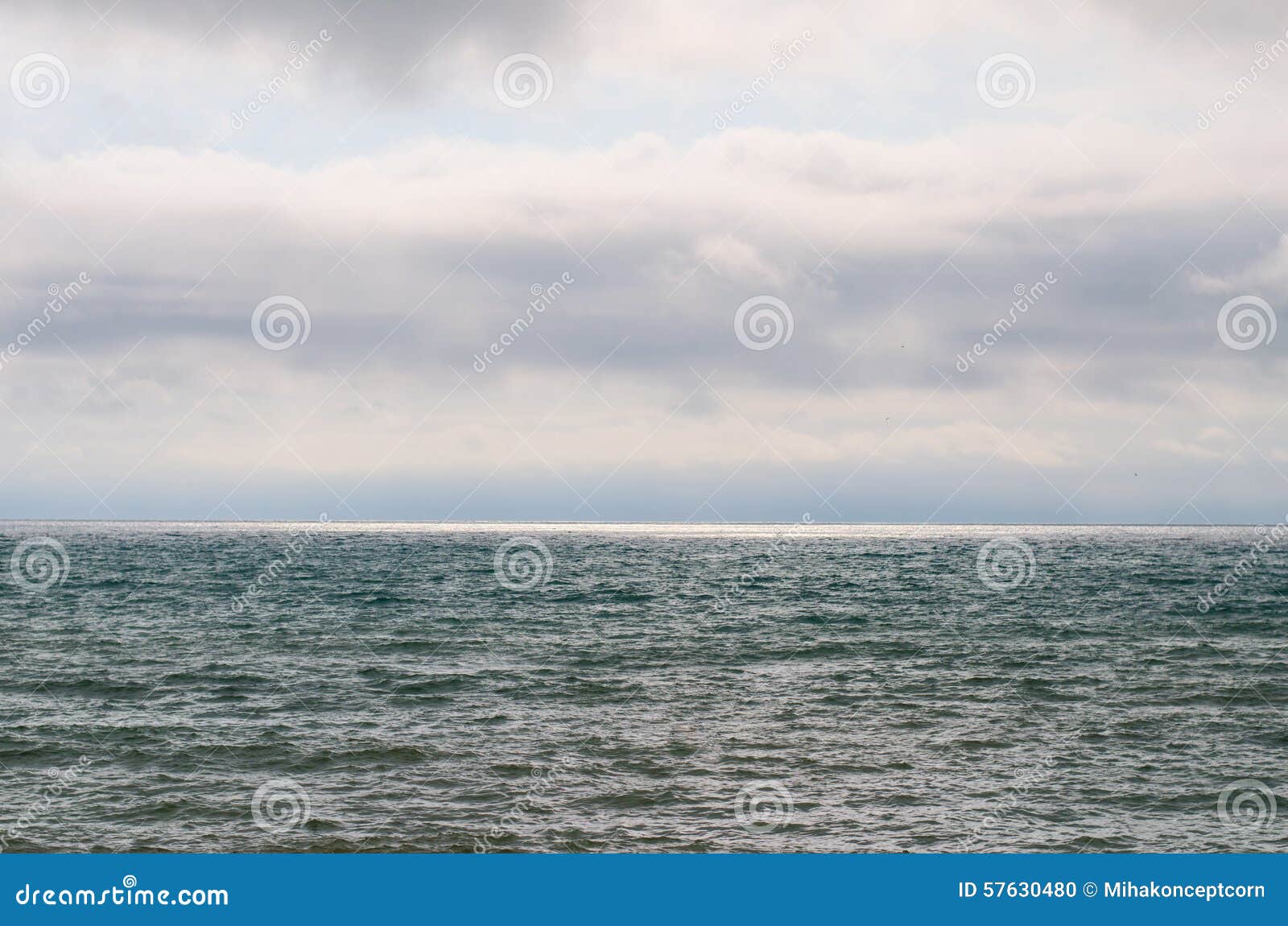 Landscape Sea and Sky on a Cloudy Day. Stock Photo - Image of horizon ...