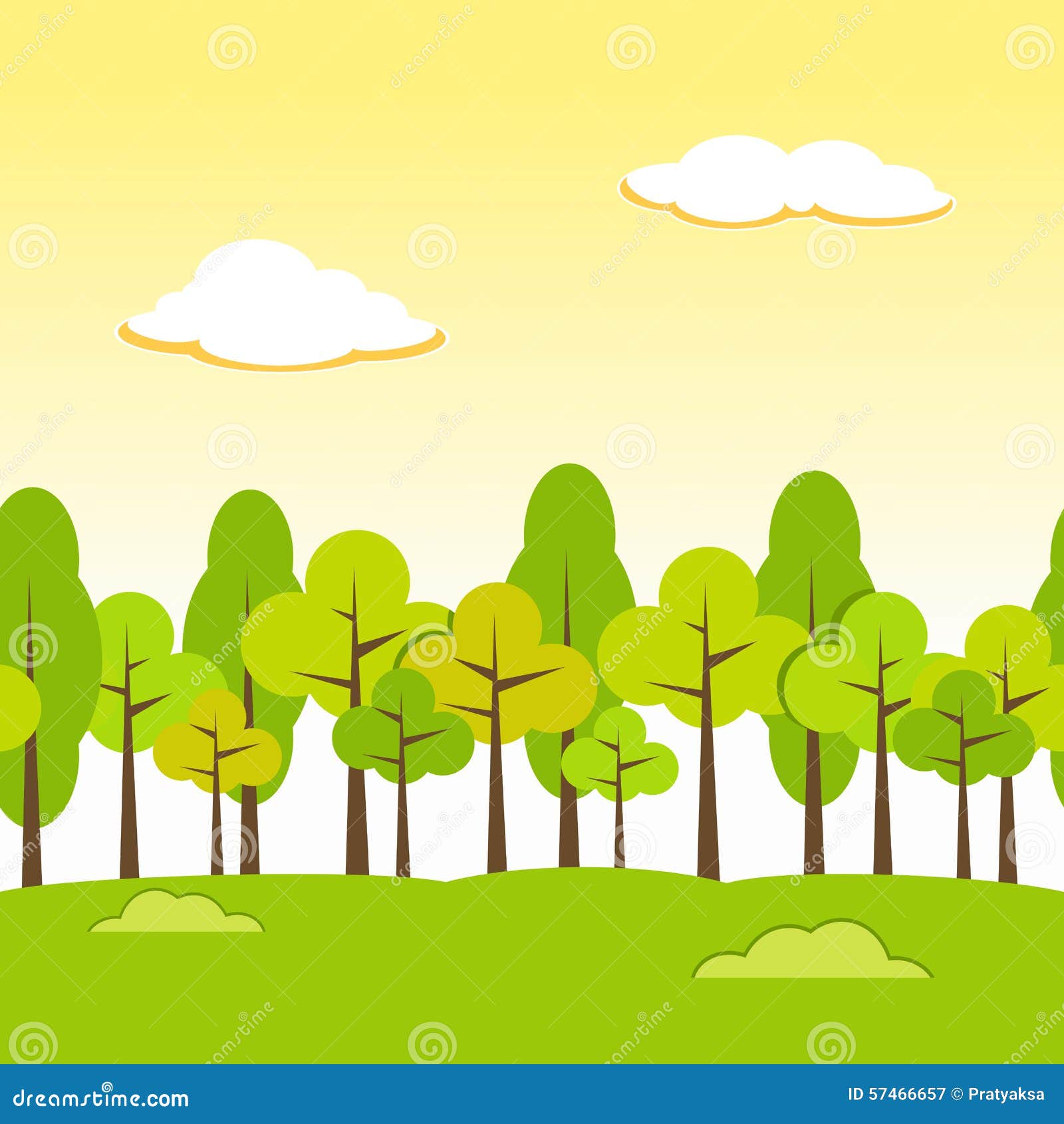 Landscape Seamless Background. Afternoon Background. Stock Vector ...