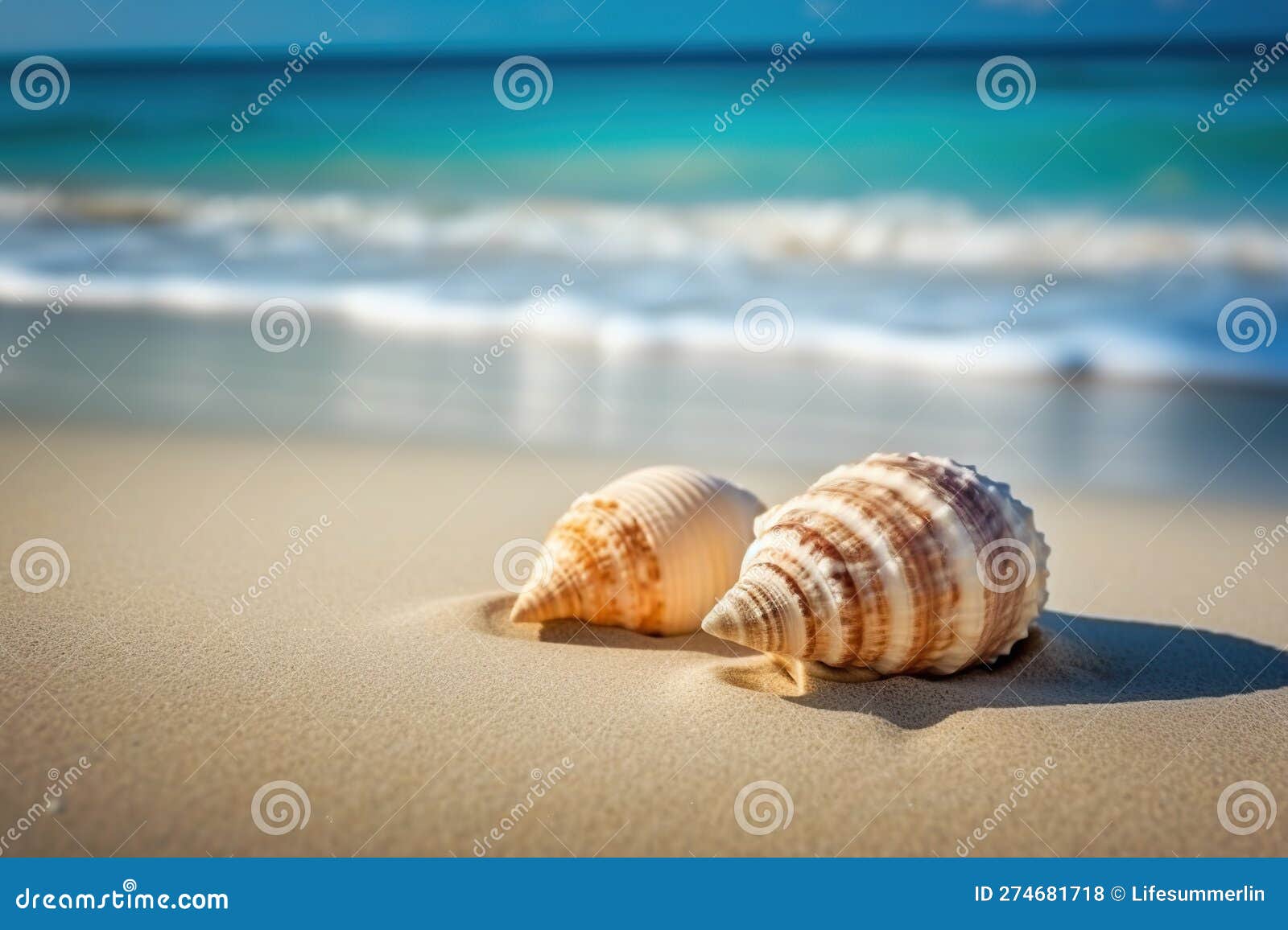 Landscape with Shells on Tropical Beach Stock Photo - Image of mexican ...