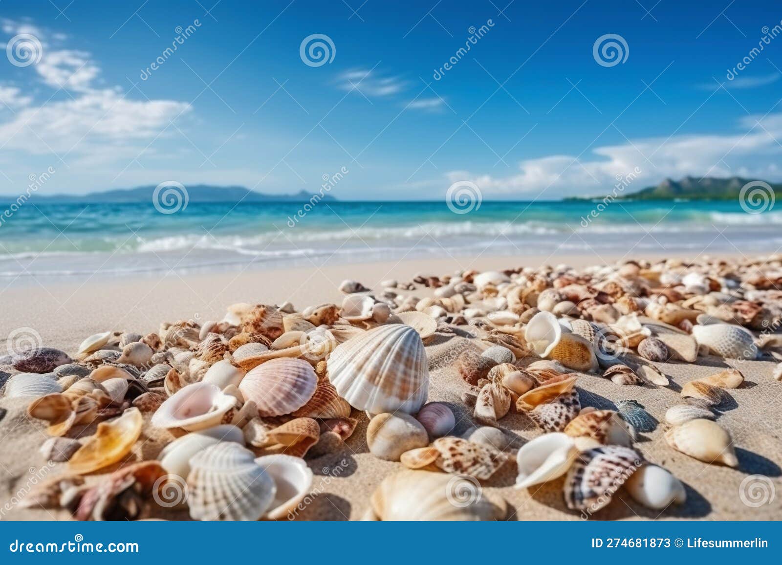 Landscape with Shells on Tropical Beach Stock Image - Image of cancun ...