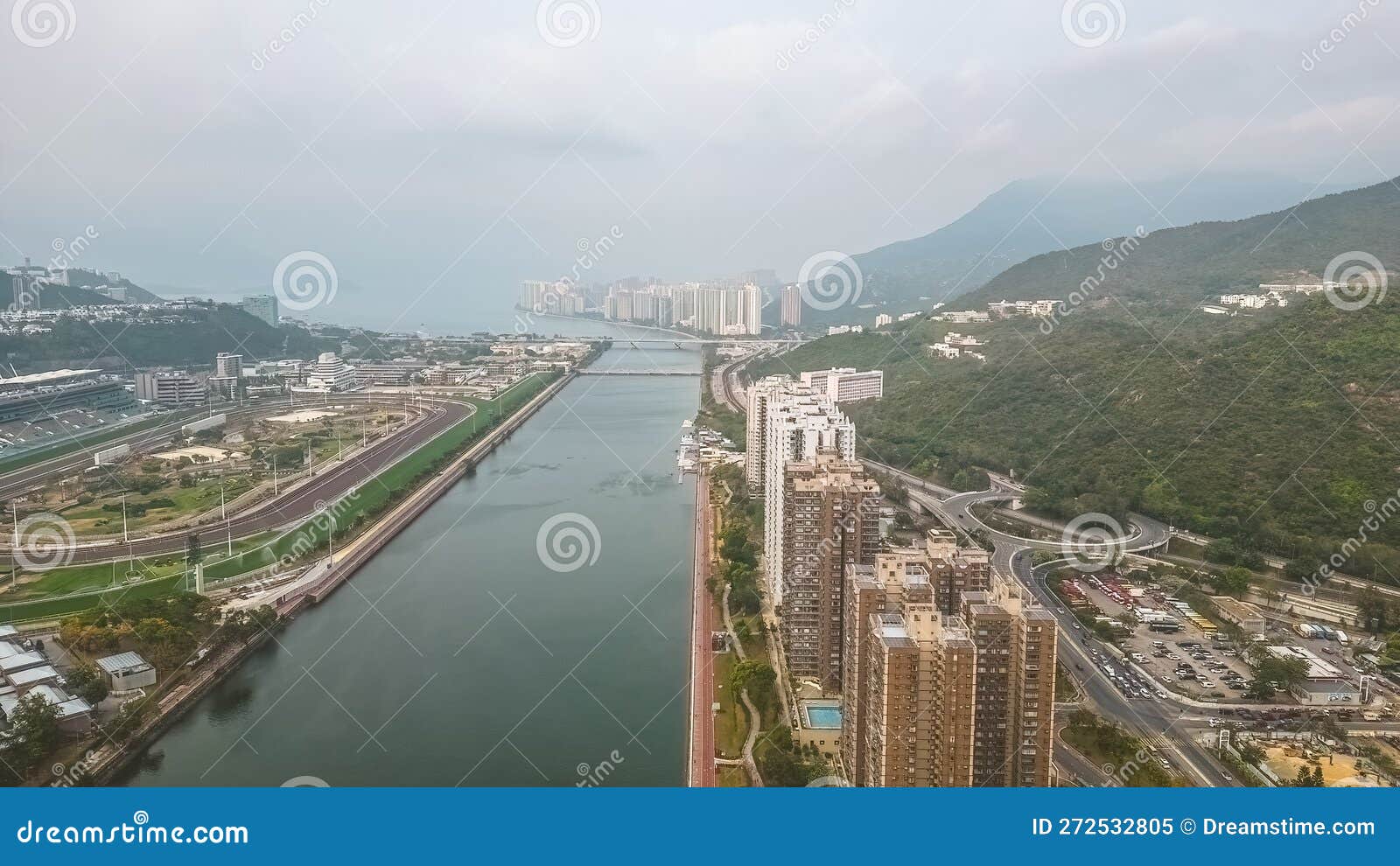 The Landscape of Shing Mun River, Shatin. March 18 2023 Editorial Image ...