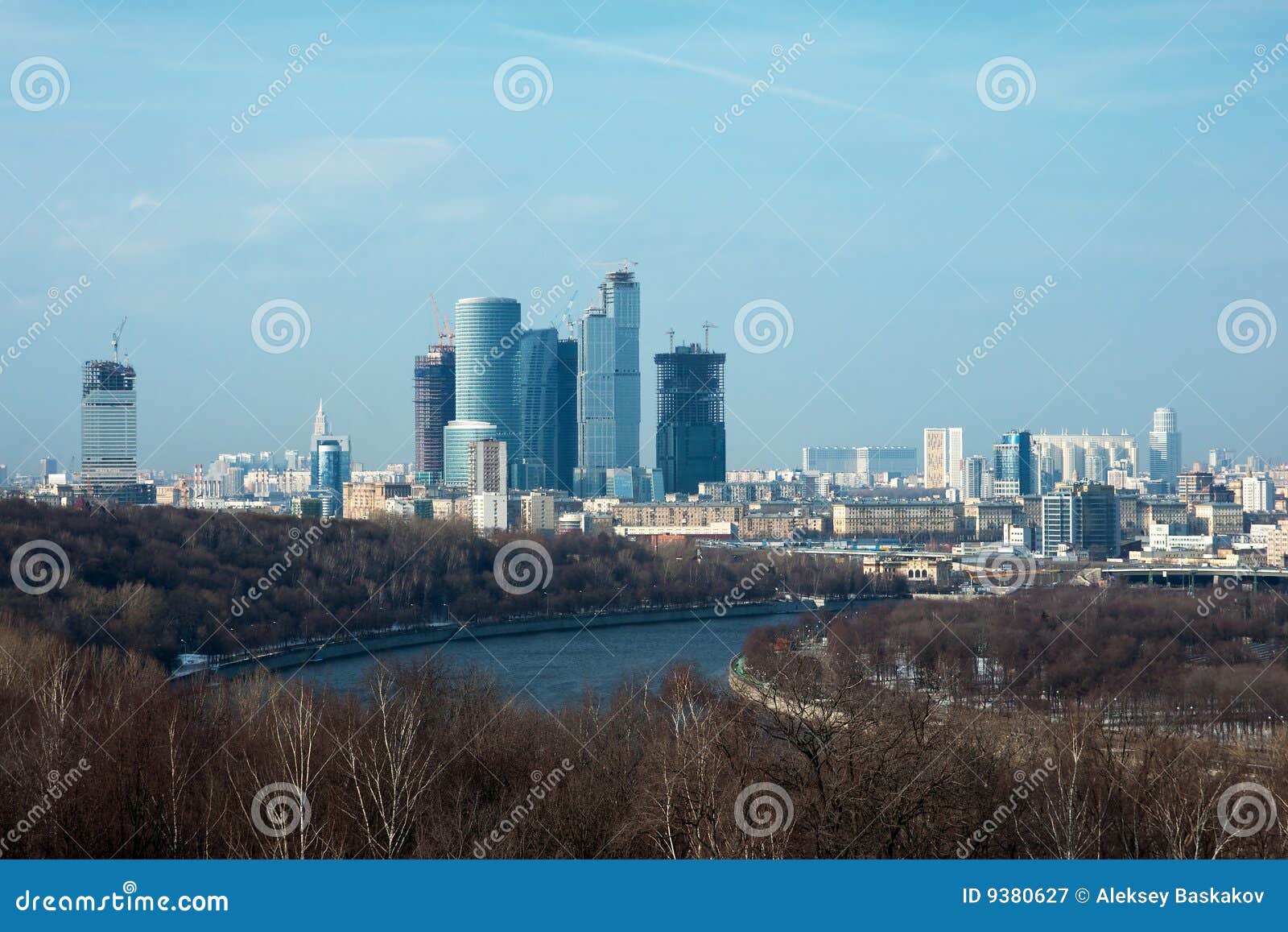 Landscape with Skyscraper Building Stock Image - Image of center ...