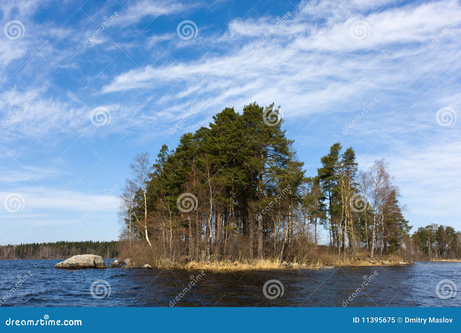 Landscape with Small Island Stock Image - Image of scenics, outdoors ...