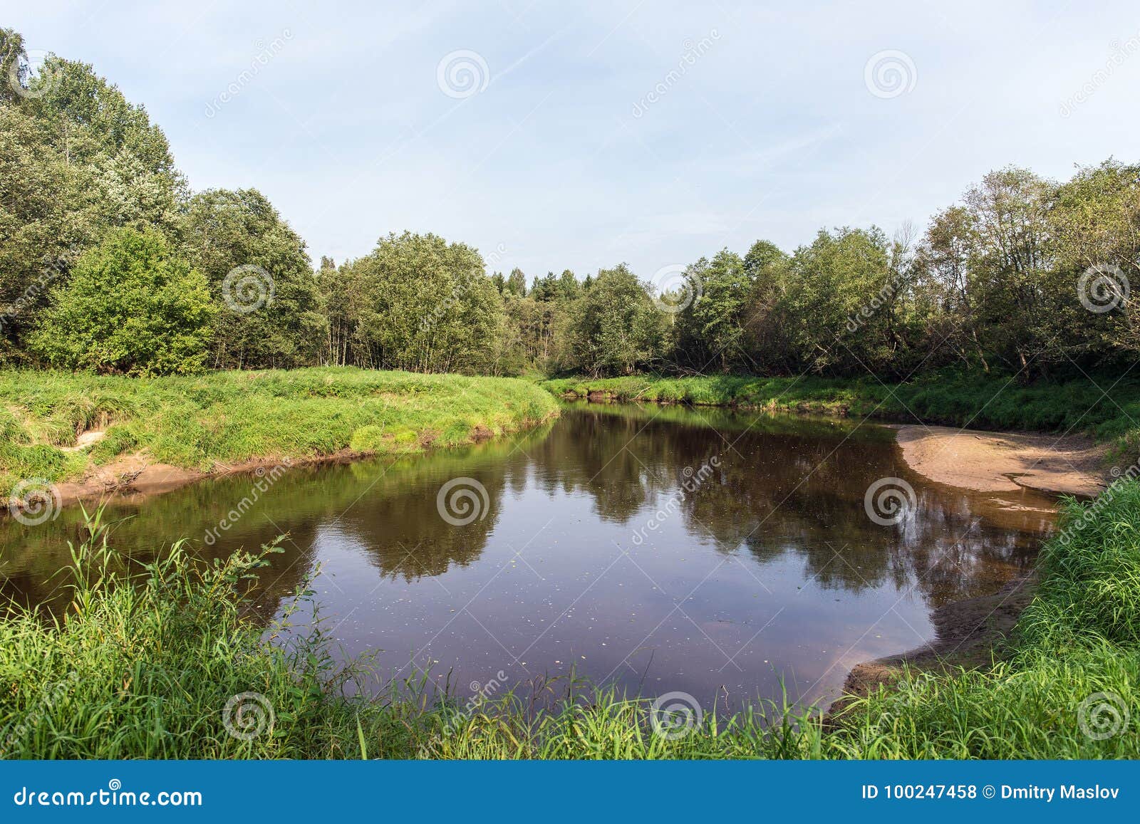 Landscape on a small river stock photo. Image of season - 100247458