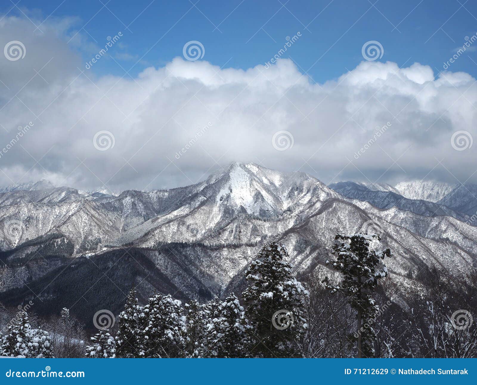 Cloud And Two Tops Of Elbrus Volcano With Glaciers And Blue Sky In ...