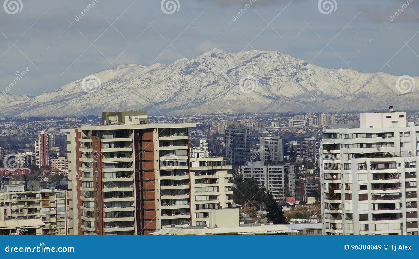 Landscape and Snow Fall in Santiago, Chile Stock Image - Image of ...