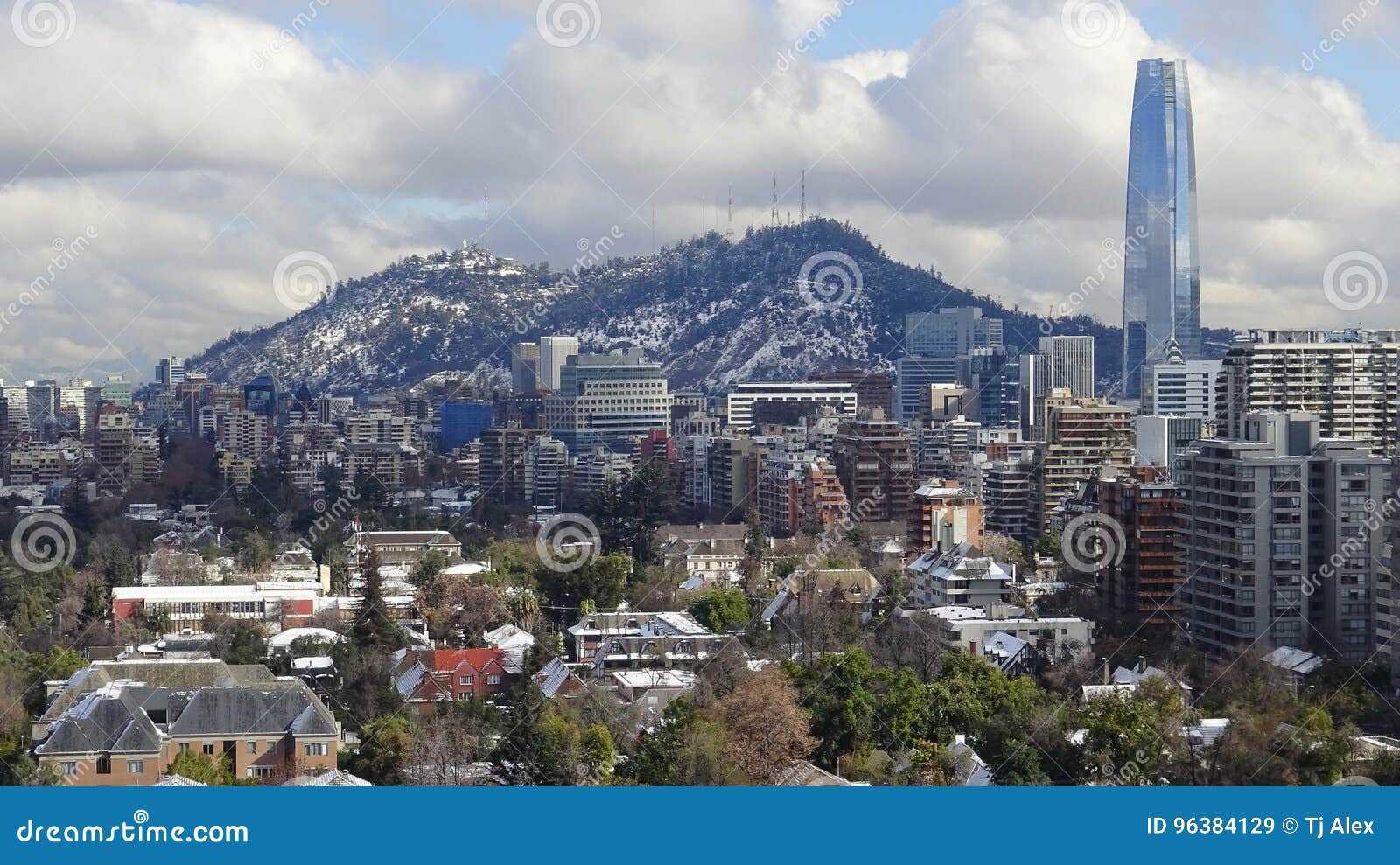 Landscape and Snow Fall in Santiago, Chile Stock Image - Image of ...