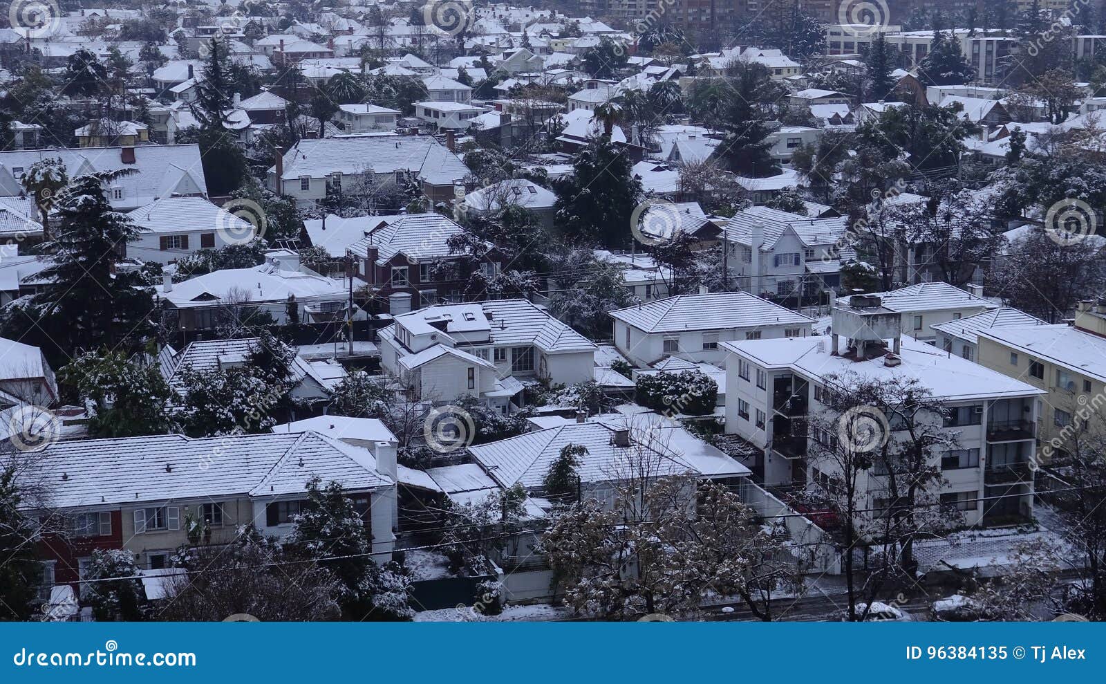 Landscape and Snow Fall in Santiago, Chile Stock Image - Image of fall ...