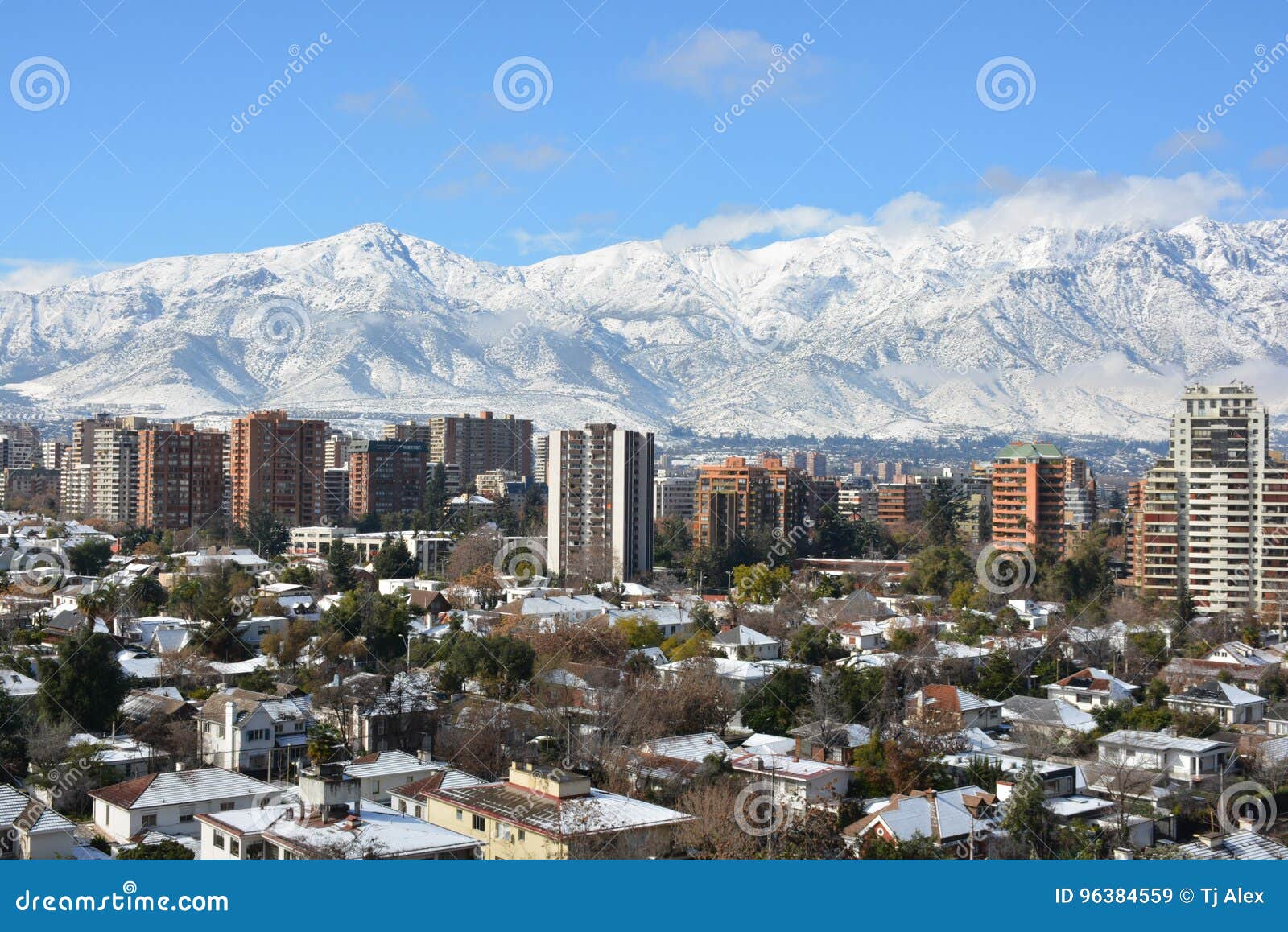 Landscape and Snow Fall in Santiago, Chile Stock Image - Image of mount ...