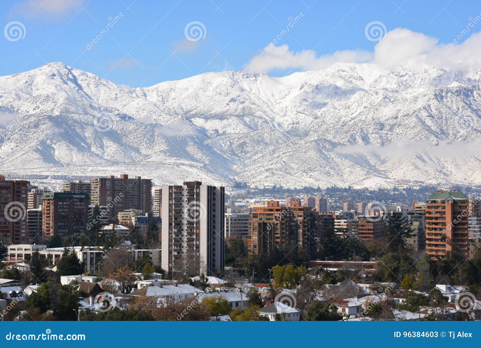 Landscape and Snow Fall in Santiago, Chile Stock Image - Image of fall ...