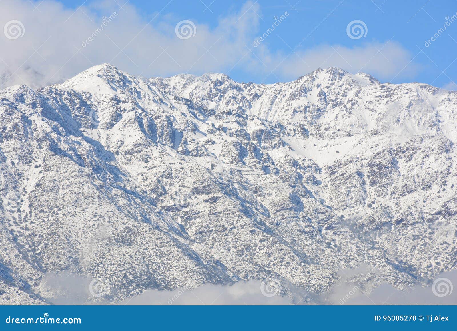 Landscape and Snow Fall in Santiago, Chile Stock Photo - Image of mount ...