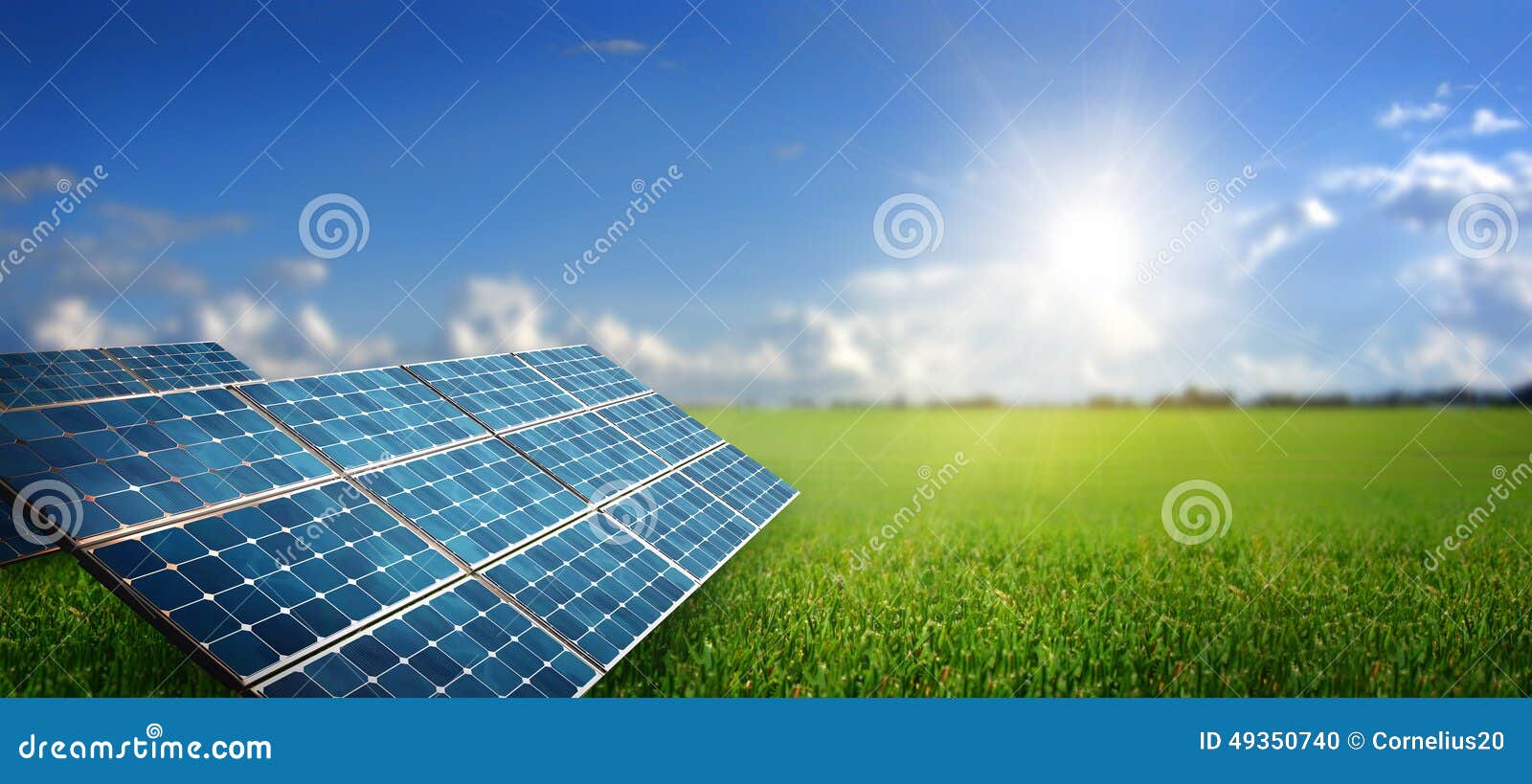 Landscape with solar panel stock photo. Image of energy - 49350740