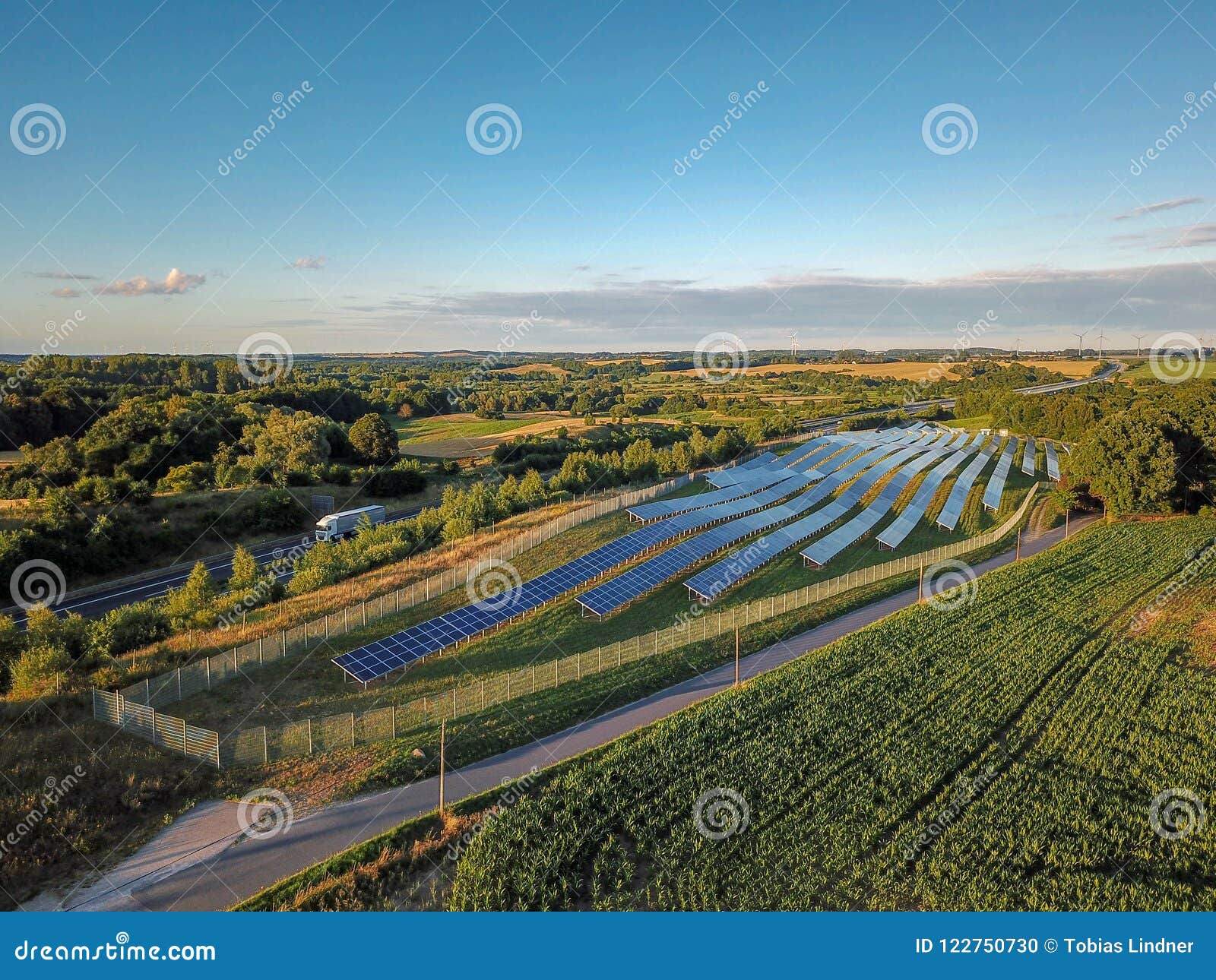 Landscape with Solar Power Plant Stock Photo - Image of view, aerial ...