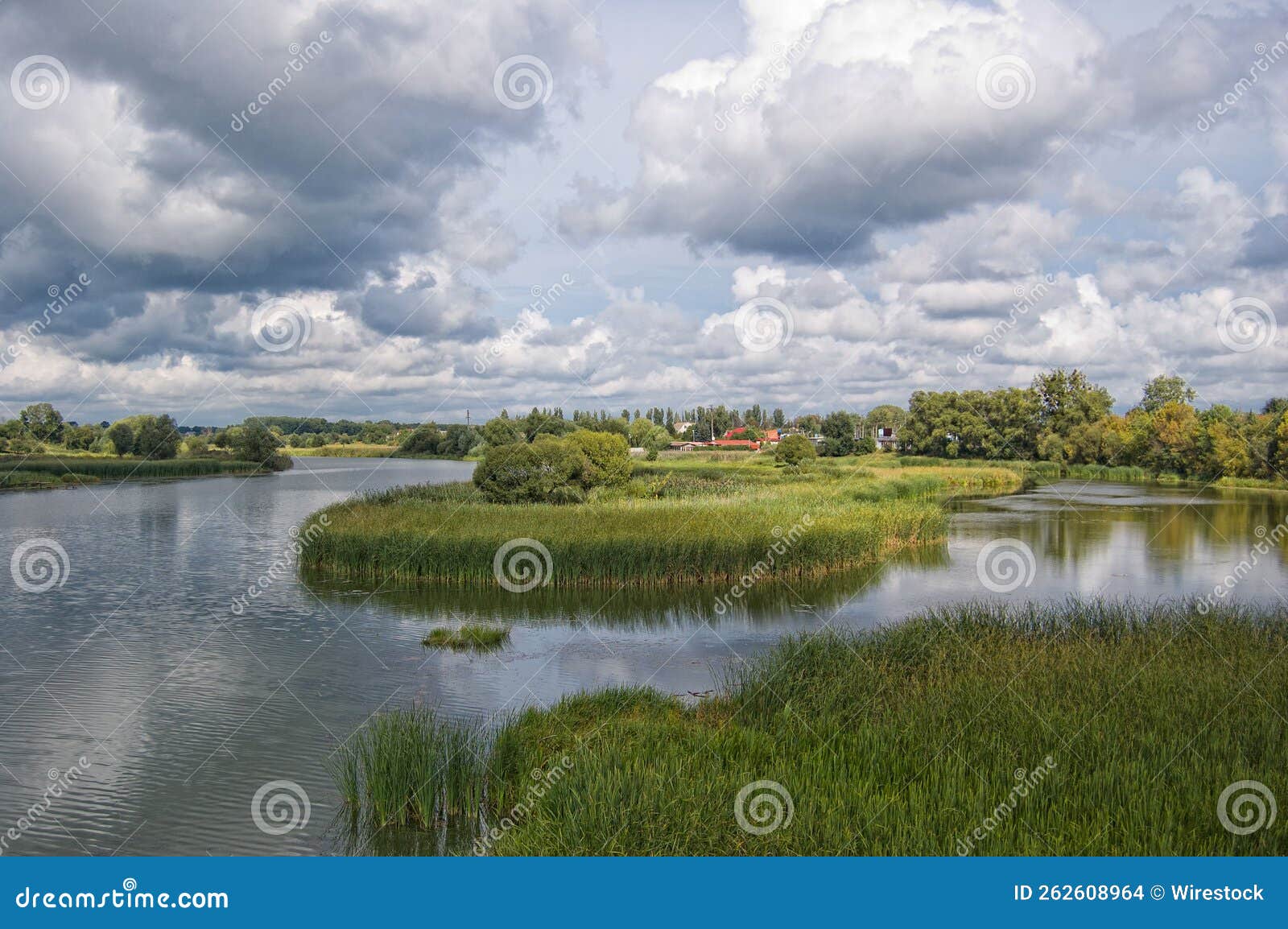 Landscape of the Southern Bug Surrounded by Greenery Under a Cloudy Sky ...