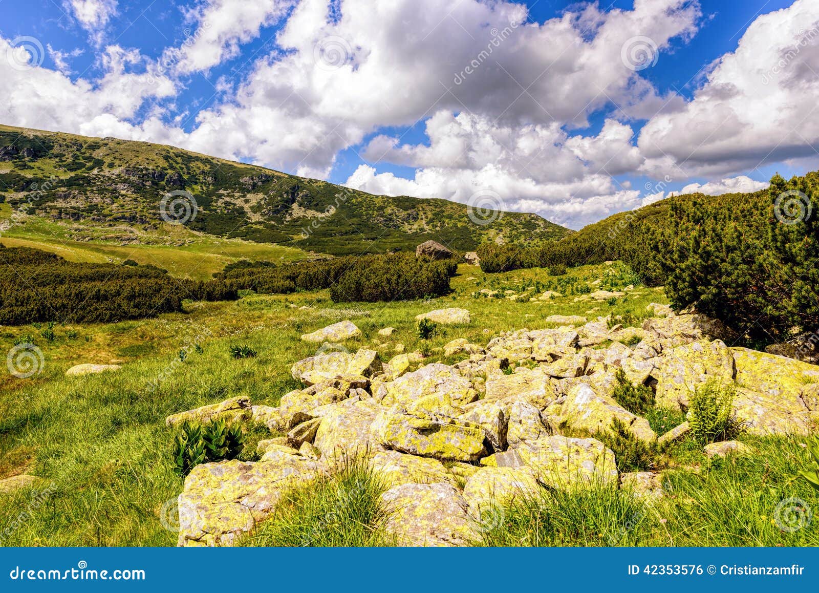 Landscape with the Spectacular Parang Mountains Stock Photo - Image of ...