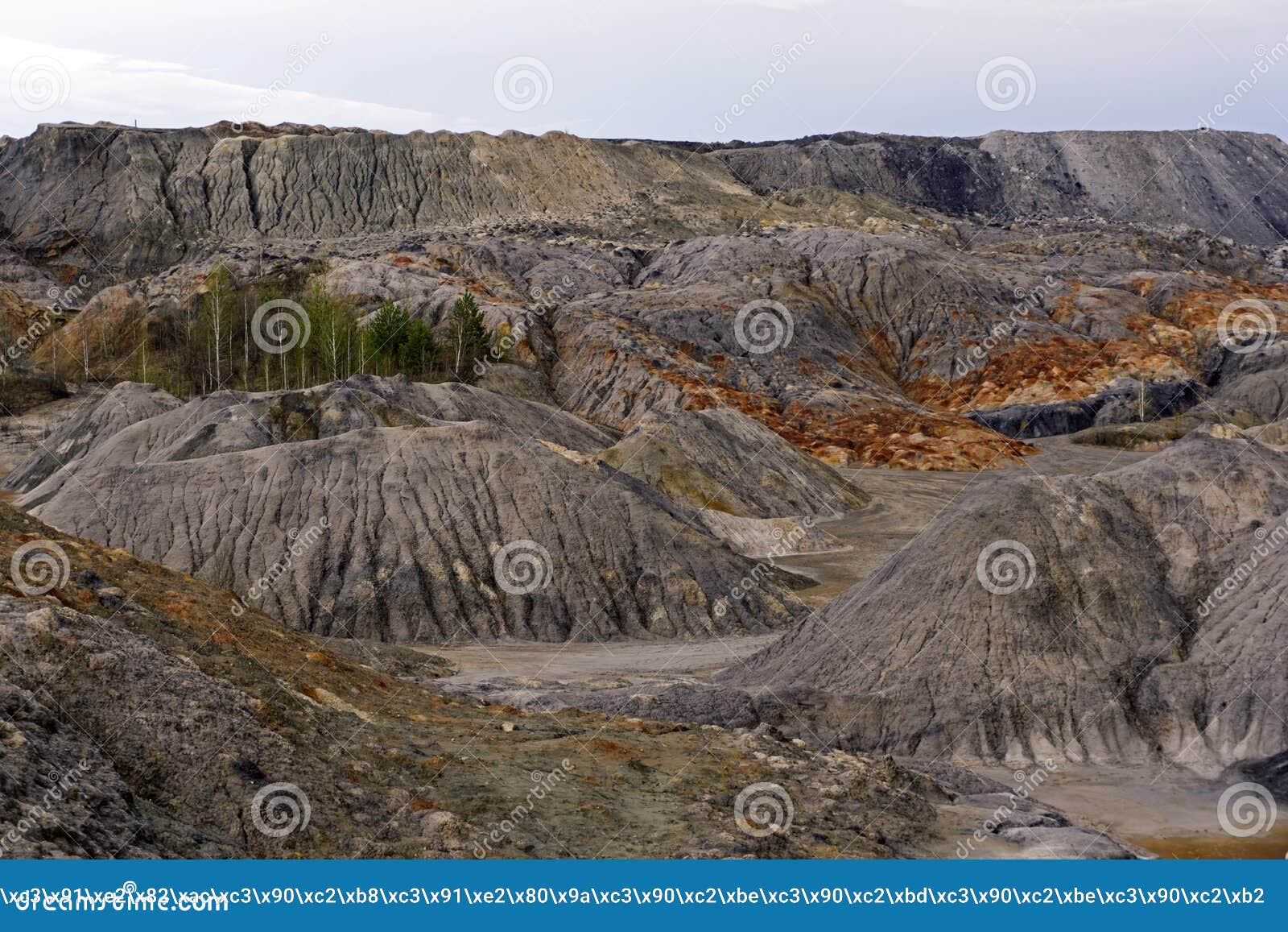 Spent Clay Quarry with Multi-colored Slopes Stock Image - Image of ...