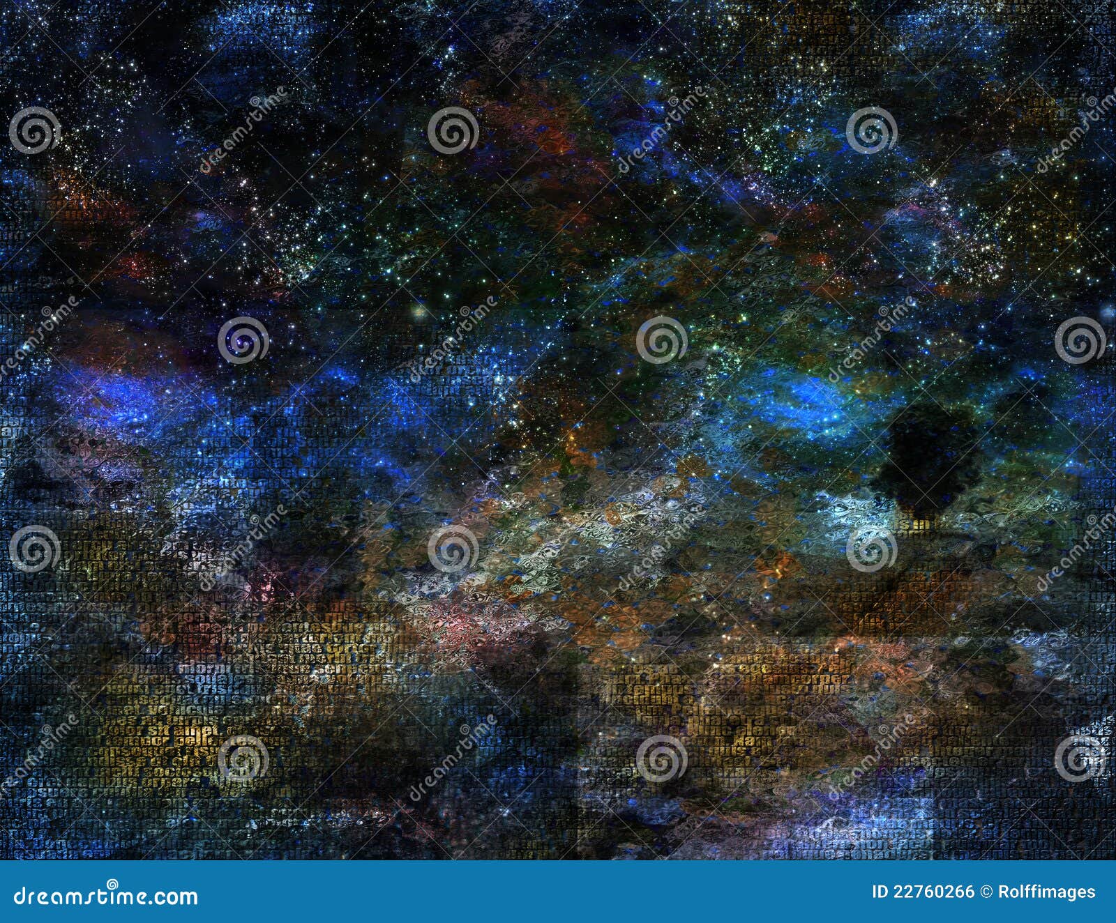 Landscape with Stars stock illustration. Illustration of morning - 22760266