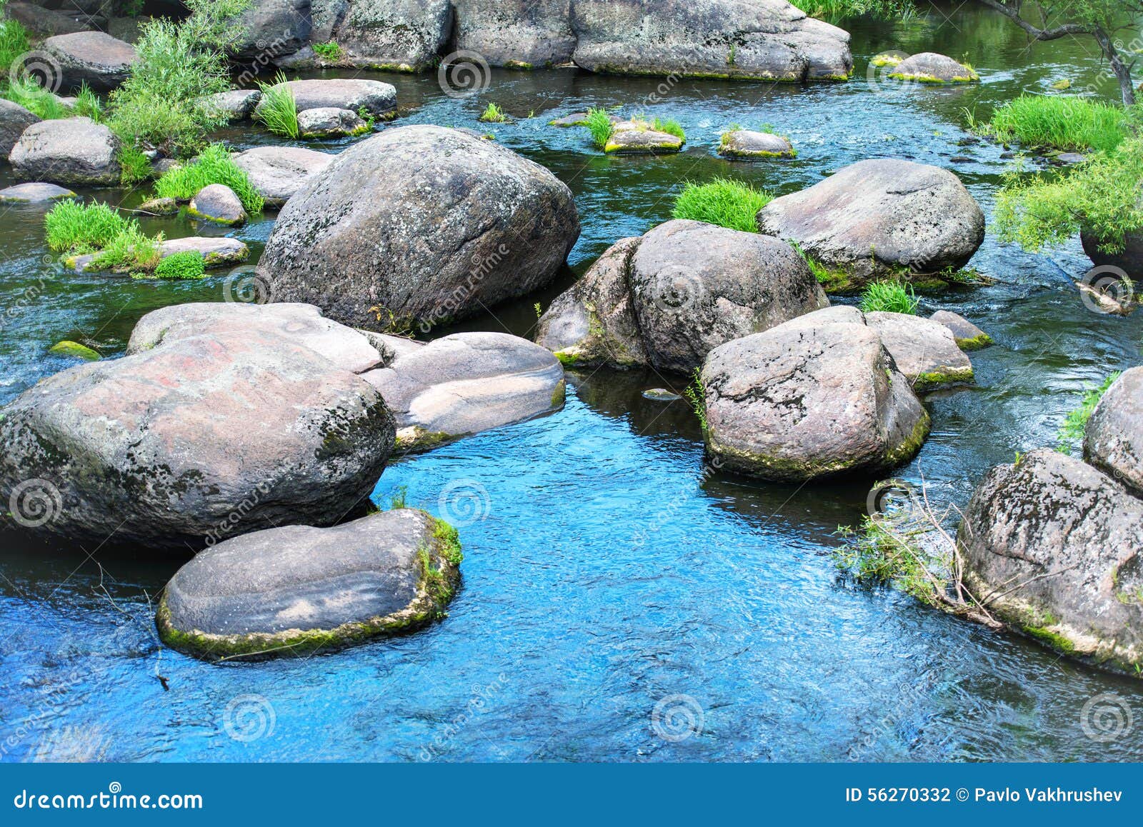 Landscape with Stones on the River Stock Photo - Image of background ...