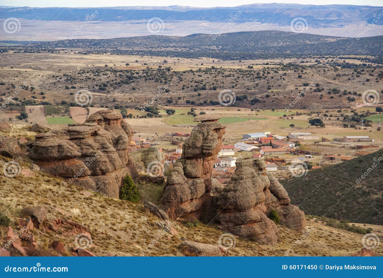 Landscape with Strange Rock Formations at Peracence, Spain Stock Photo ...