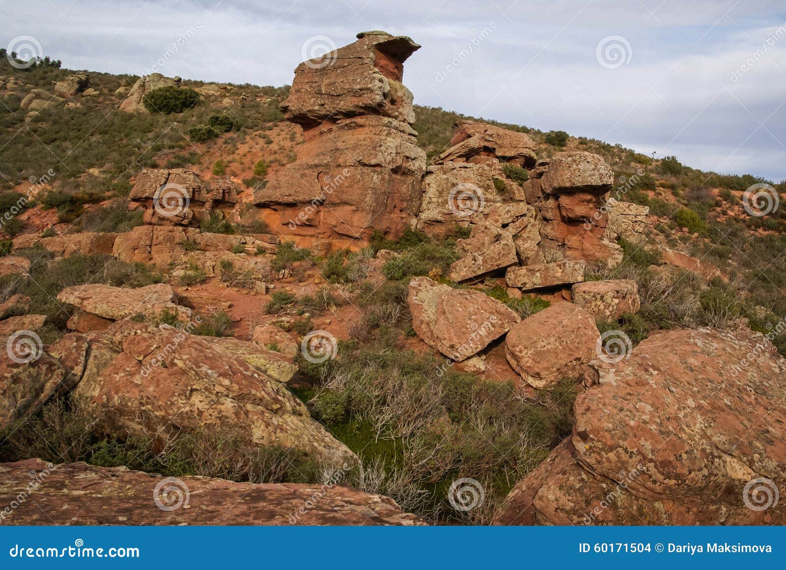 Landscape with Strange Rock Formations at Peracence, Spain Stock Photo ...