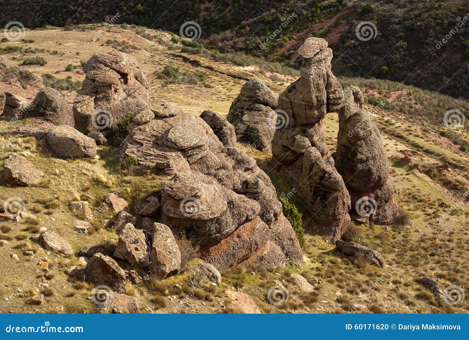Landscape with Strange Rock Formations at Peracence, Spain Stock Photo ...