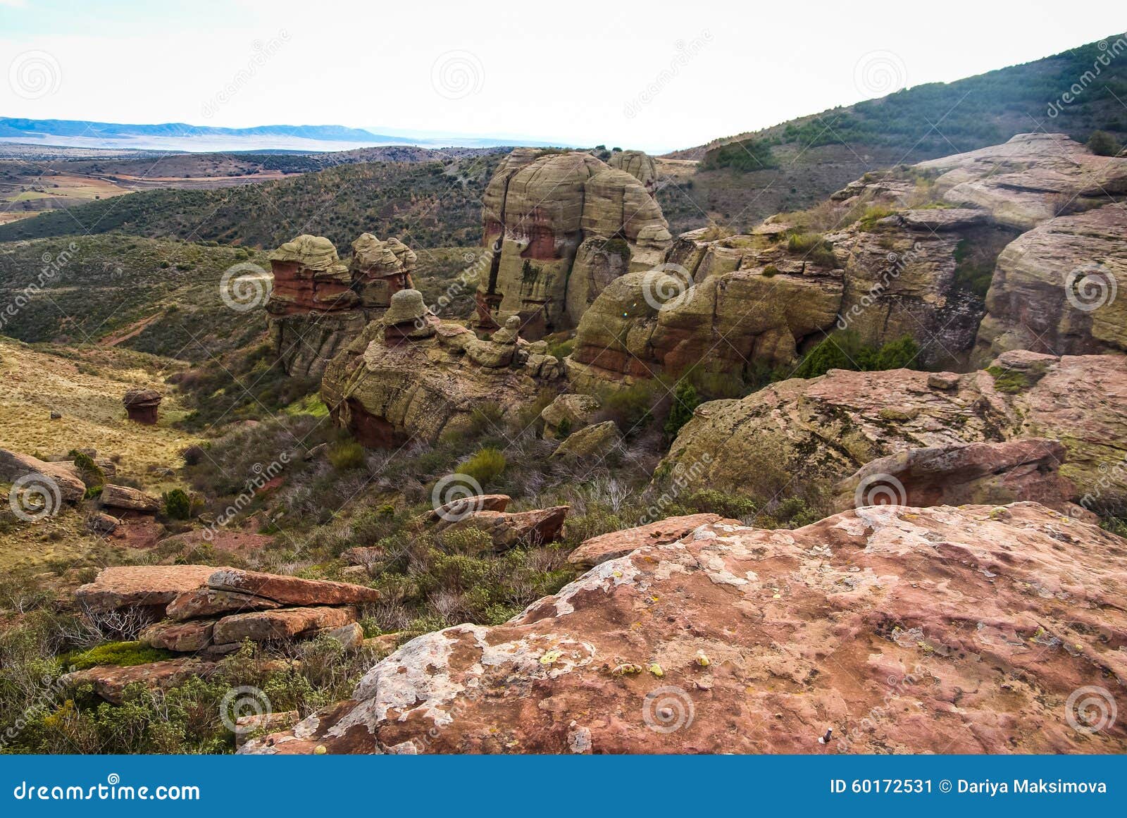 Landscape with Strange Rock Formations at Peracence, Spain Stock Image ...