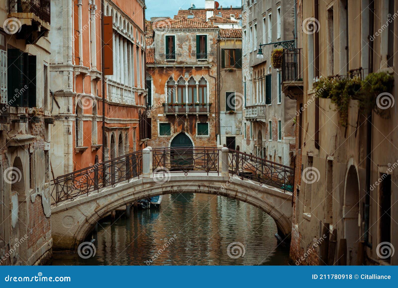 Landscape with Street in Venice. Italy Stock Photo - Image of mustsee ...