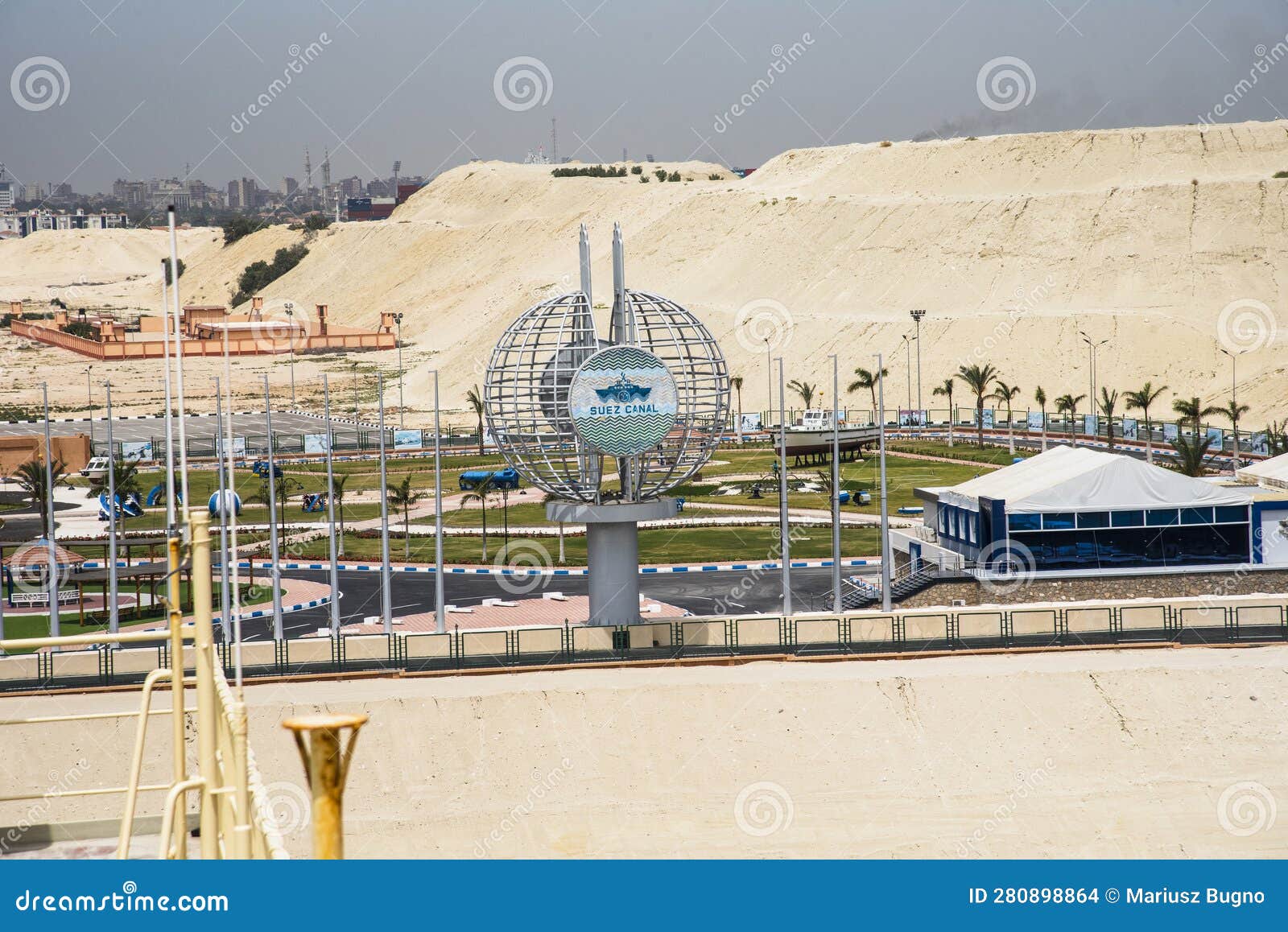 Landscape of the Suez Canal. Stock Photo - Image of landmark, outdoor ...
