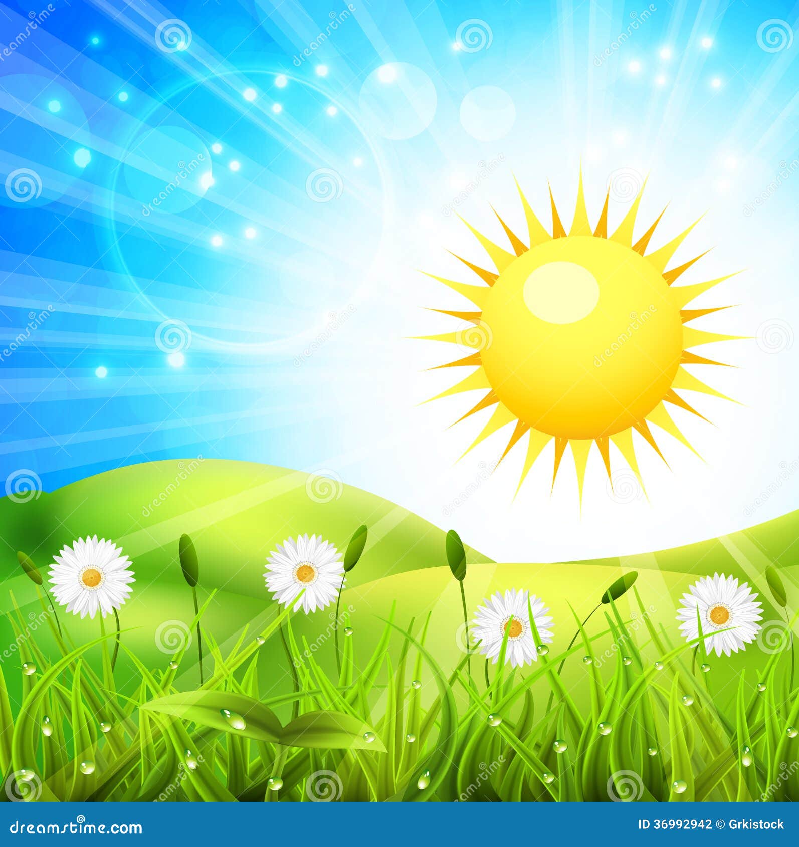 Landscape stock vector. Illustration of summer, copy - 36992942