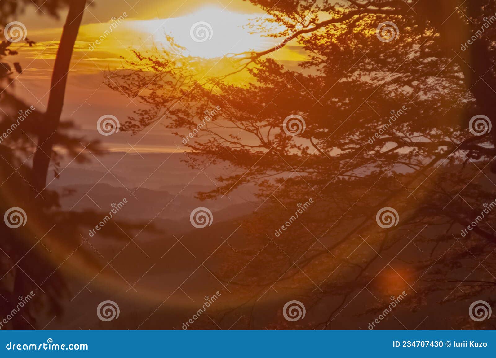 Landscape of Sunrise in the Mountains. Horizontal Photography Stock ...