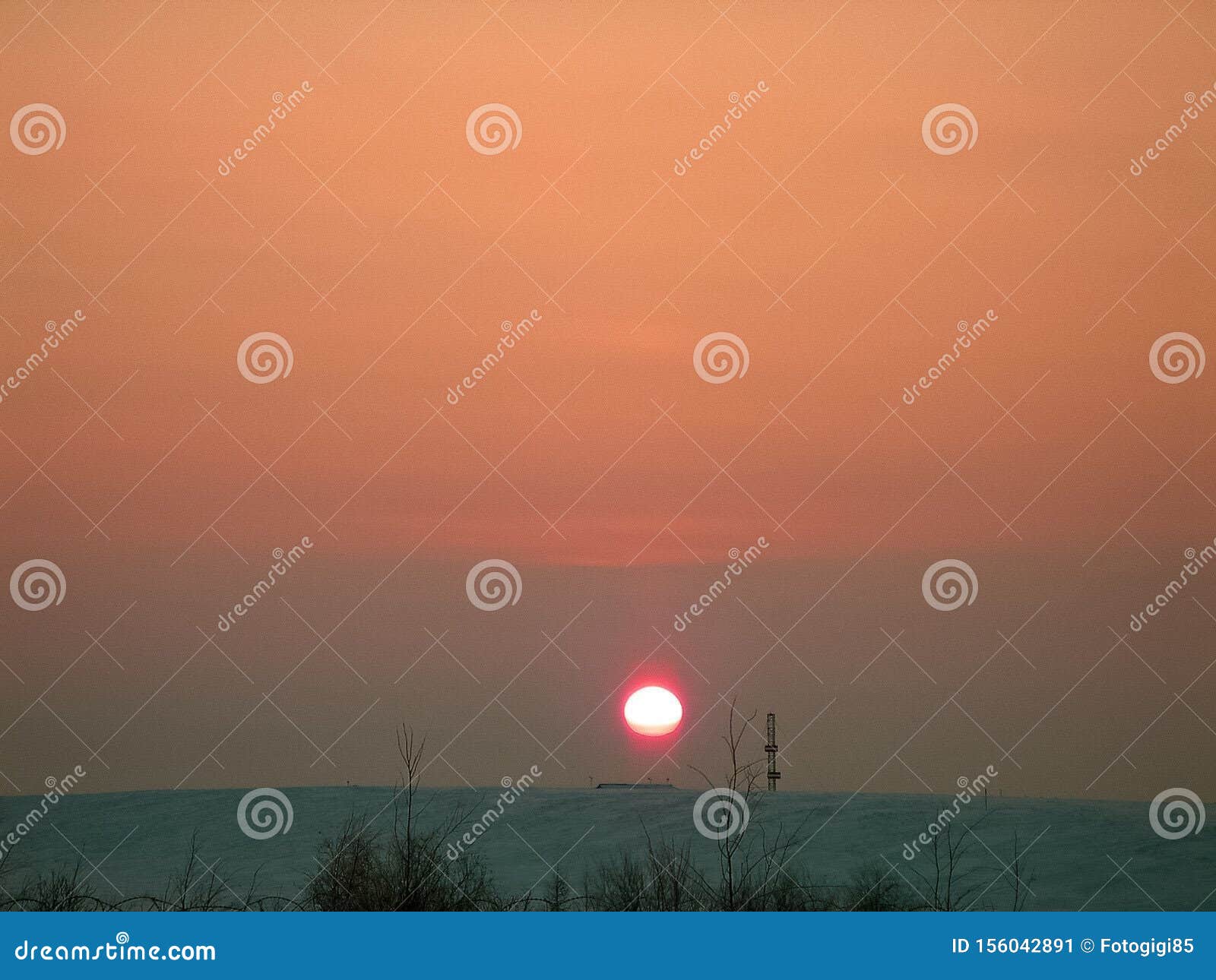 Landscape of the Sunset. Beautiful Sky. Colors of Sunset Stock Image ...