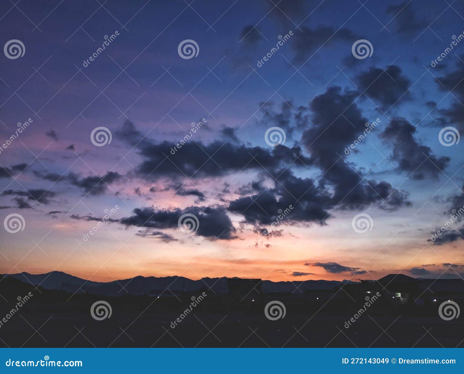 Landscape of Sunset and Dramatic Sky during Dusk Hours Stock Image ...