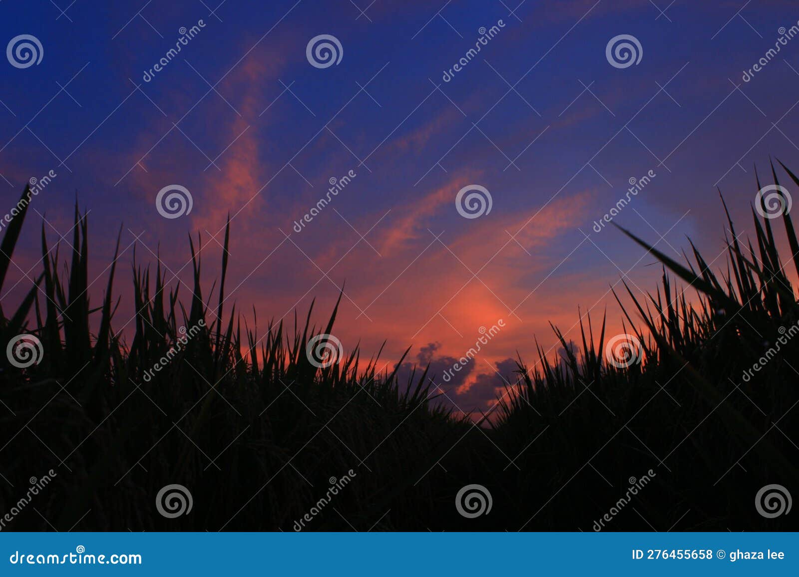 Landscape Sunset Red Color with Dark Clouds Stock Photo - Image of ...