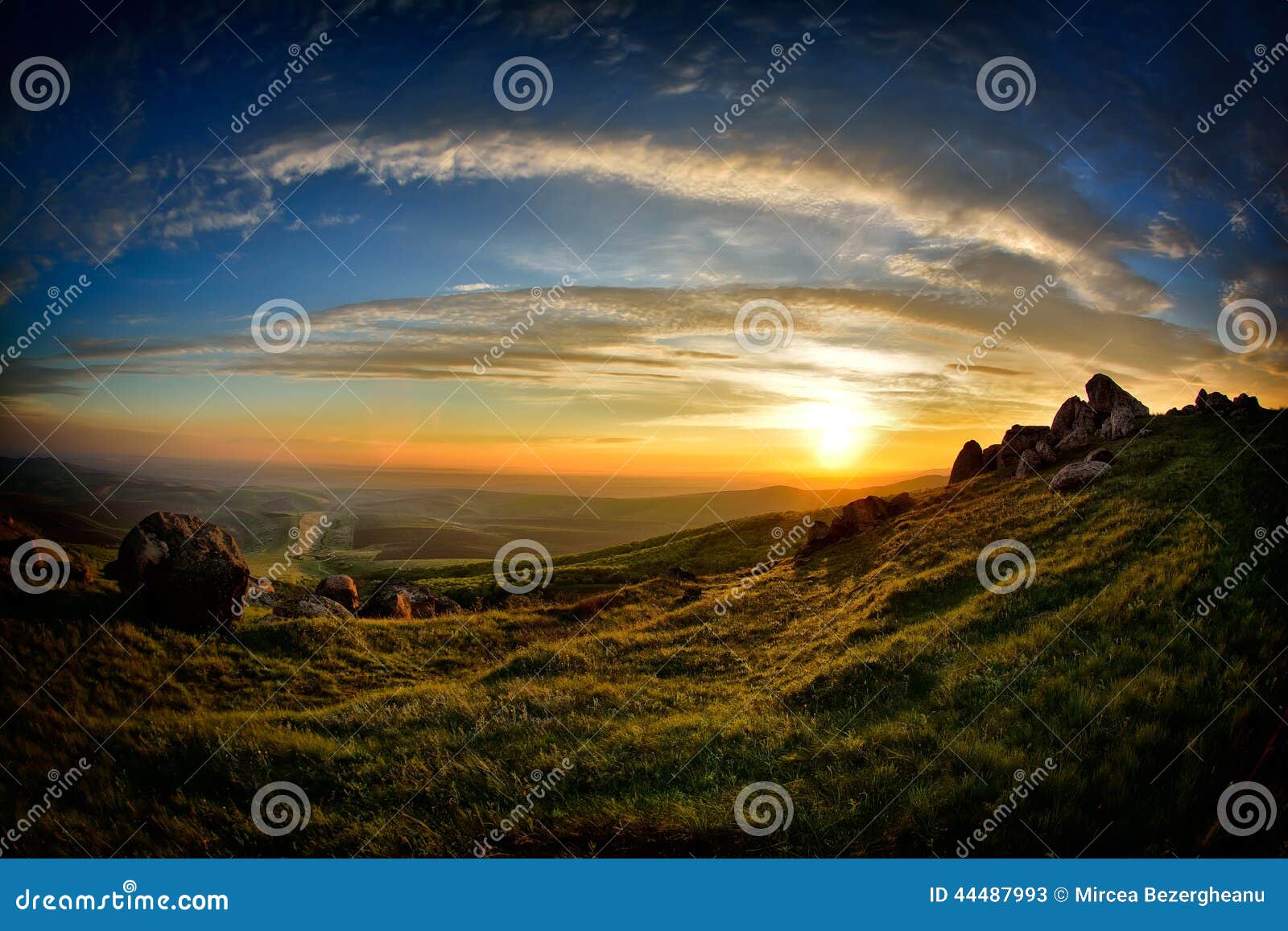 Landscape at Sunset in Spring Stock Image - Image of high, wild: 44487993