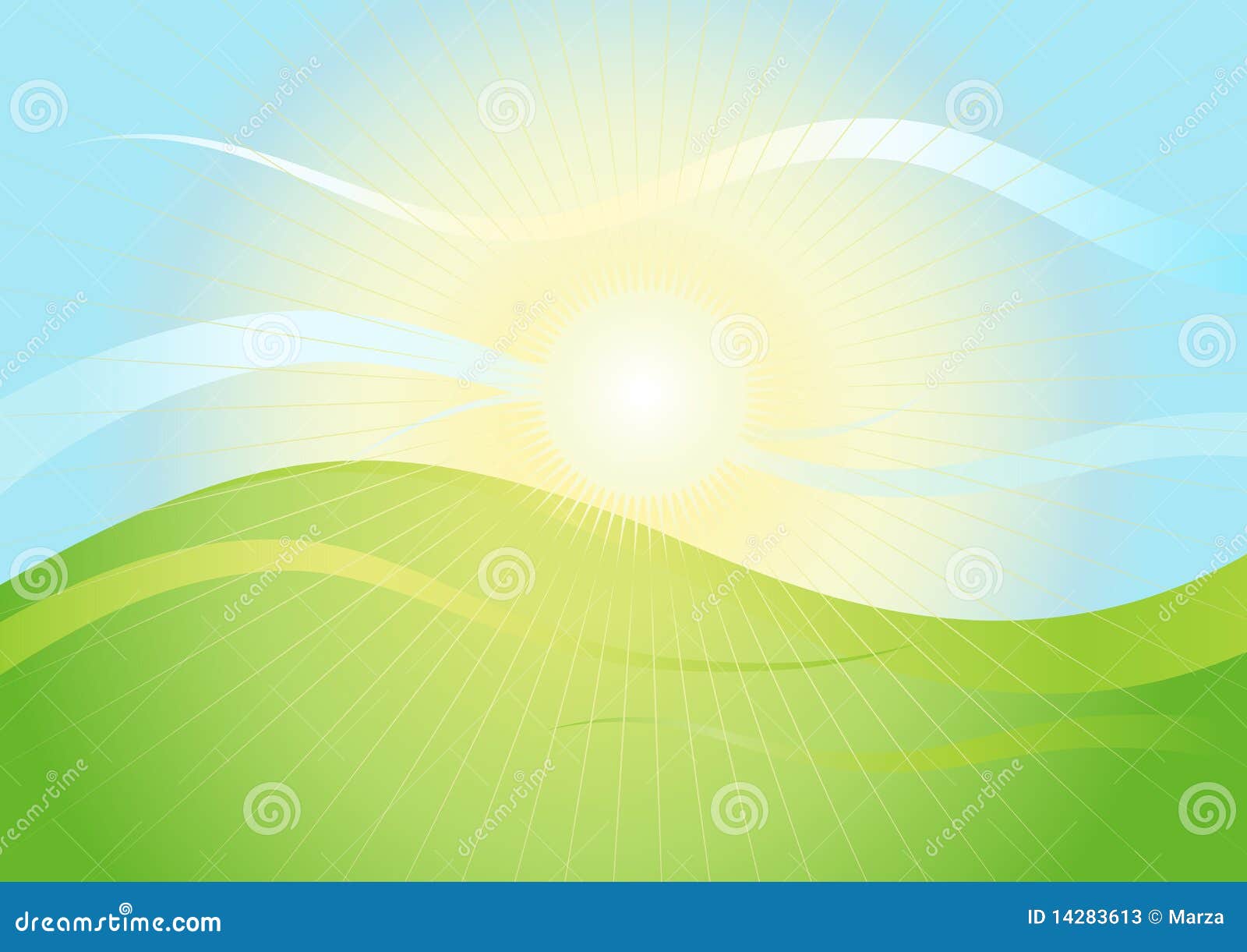 Landscape in sunshine stock vector. Illustration of horizon - 14283613